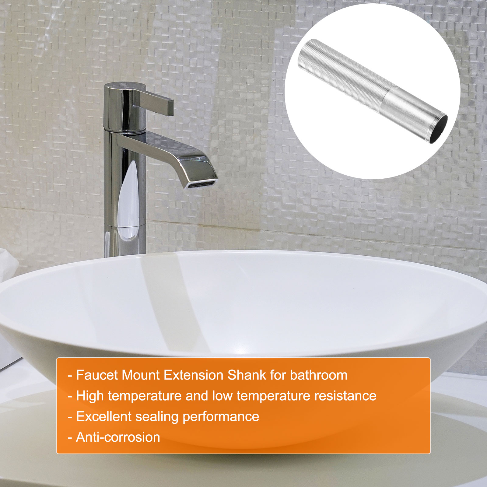 Unique Bargains 1pc 6.69 Inch x 1.22 Inch Faucet Mount Extension Shank ...