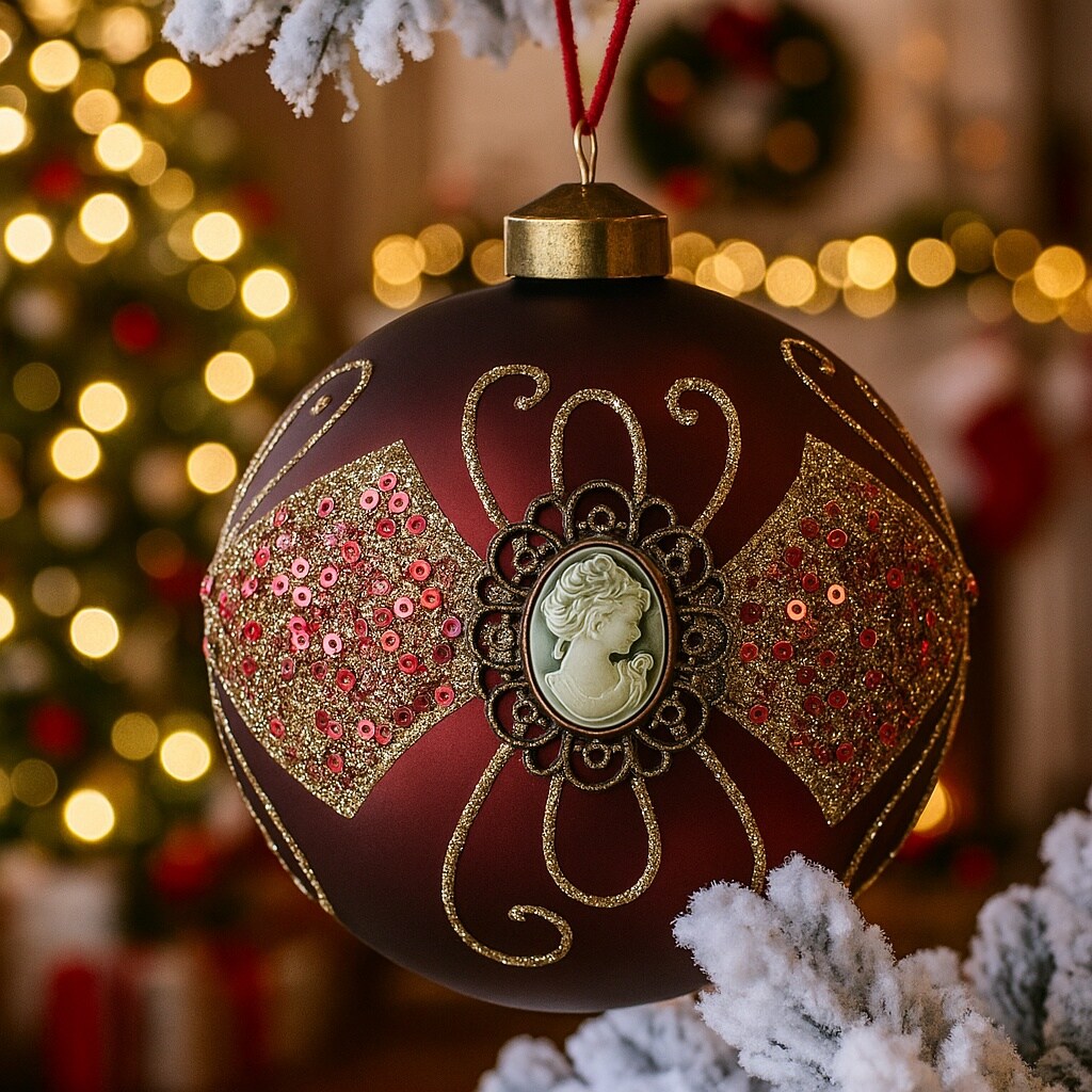 Upsimples 6 Pack 3.9 Inch Red Glass Christmas Ornaments Shatterproof ...