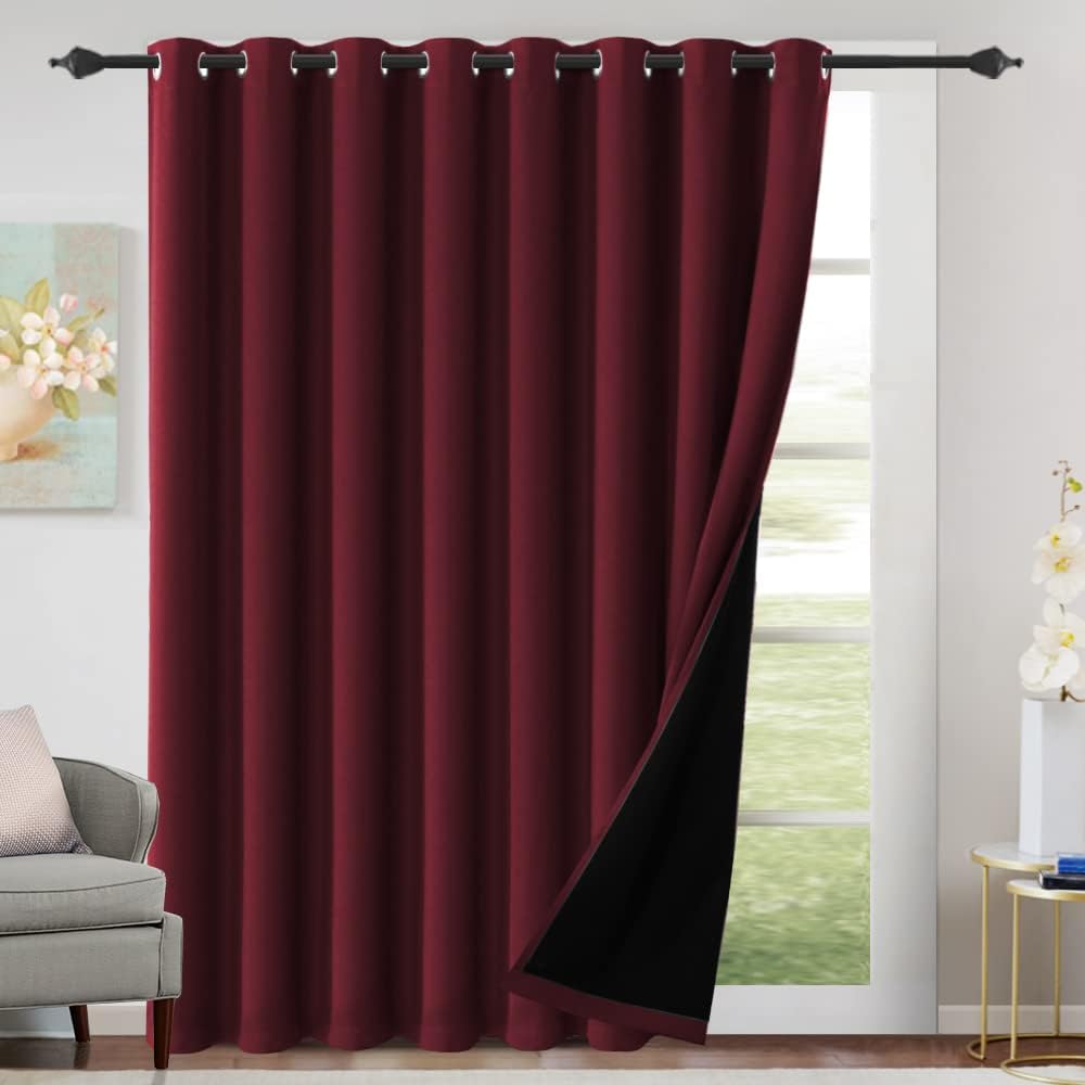 H.Versailtex Blackout Curtain Black Liners Grommet Solid Color Curtain ...