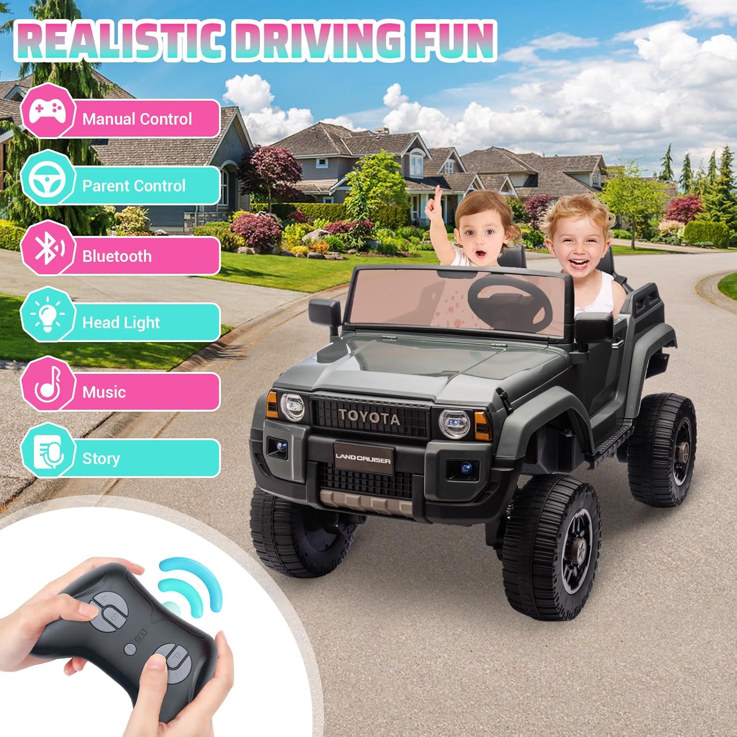 Der Rose 24V Licensed Toyota Kids 2 Seater Ride On Car With Remote ...