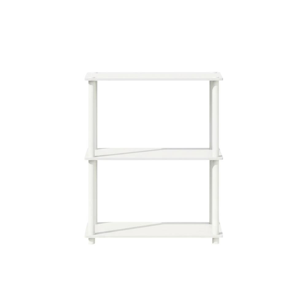 FurniFact Wooden 3-Tier Display Rack with Shelving Unit and Bookcase ...