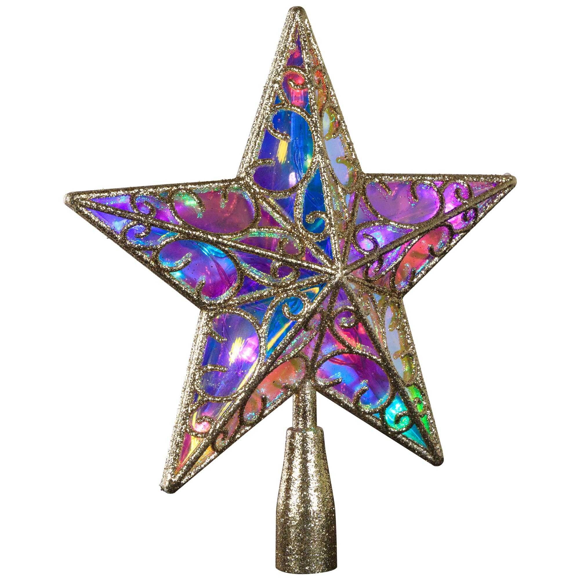 Northlight LED Lighted Iridescent Star Christmas Tree Topper - 11 inch ...