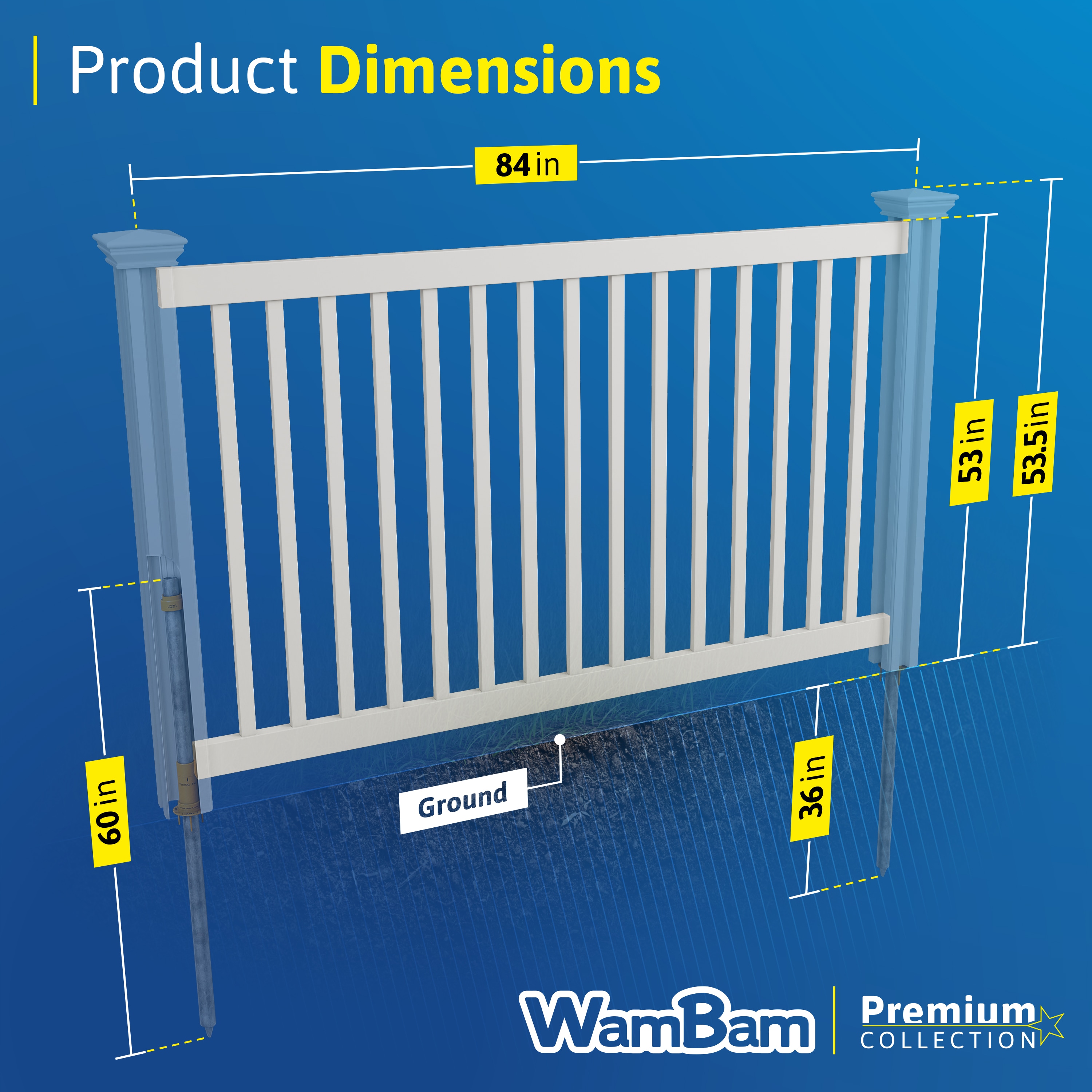 WamBam Fence Premium 4-ft H x 7-ft W Pool Style Vinyl Flat-top Fence ...