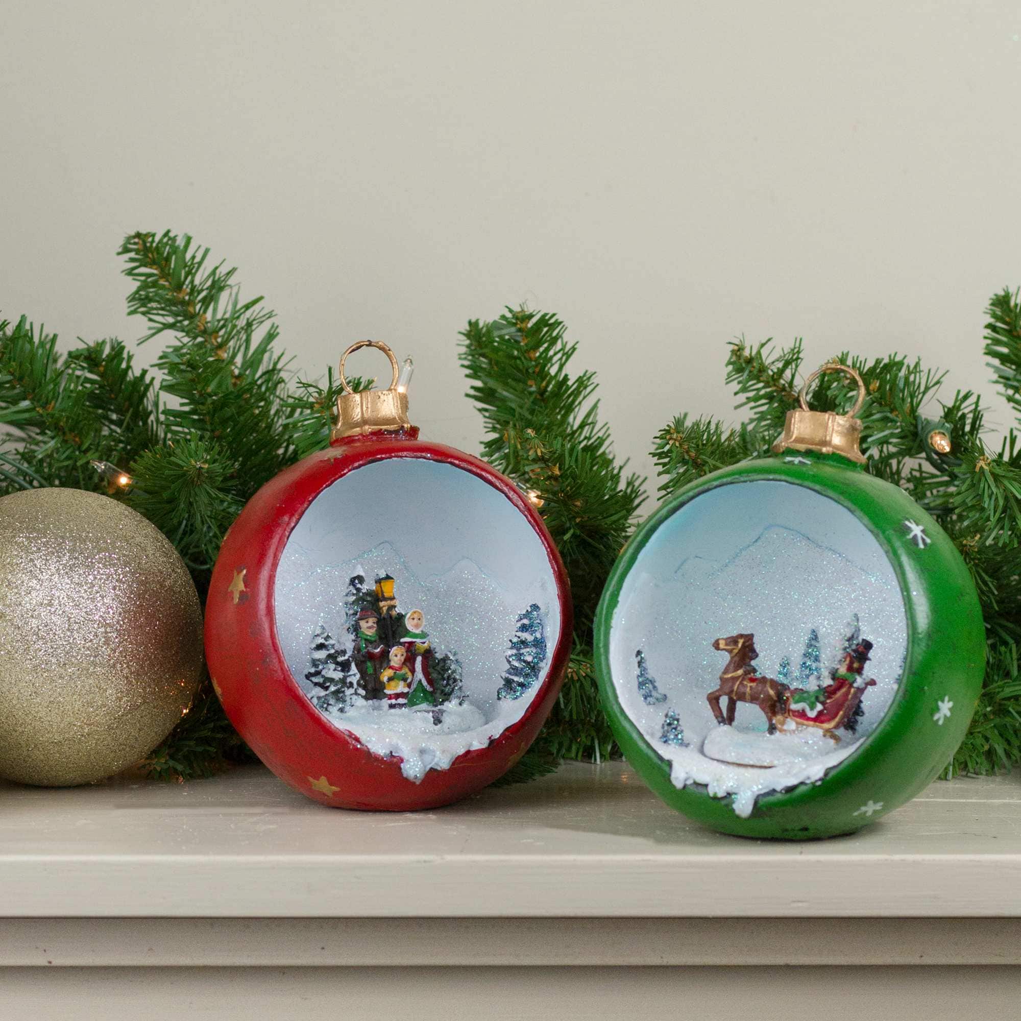Northlight LED Lighted Winter Scene Christmas Ornament Decorations - 5. ...