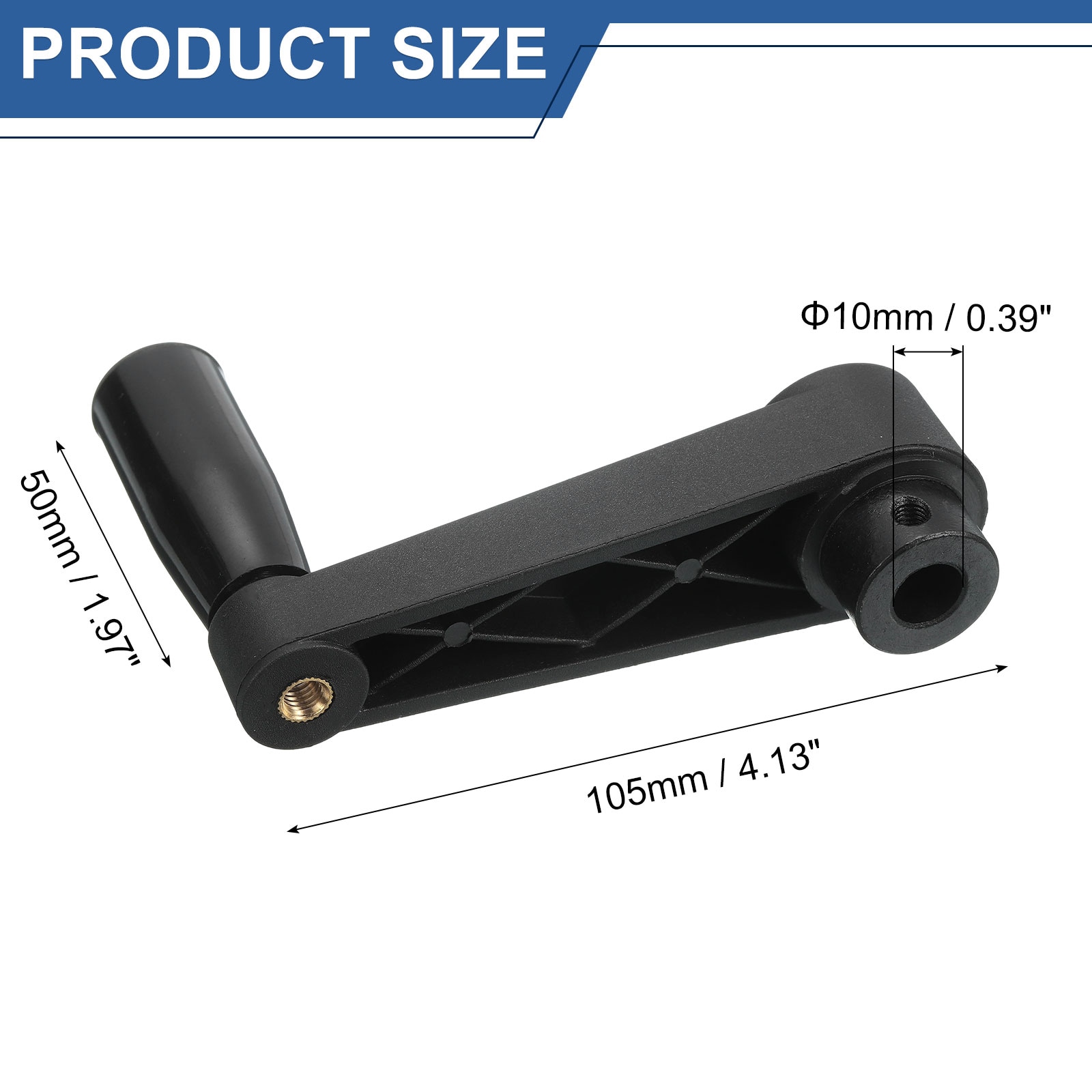 Unique Bargains 10x105mm (Dia x L) Revolving Handwheel Machine Handle ...