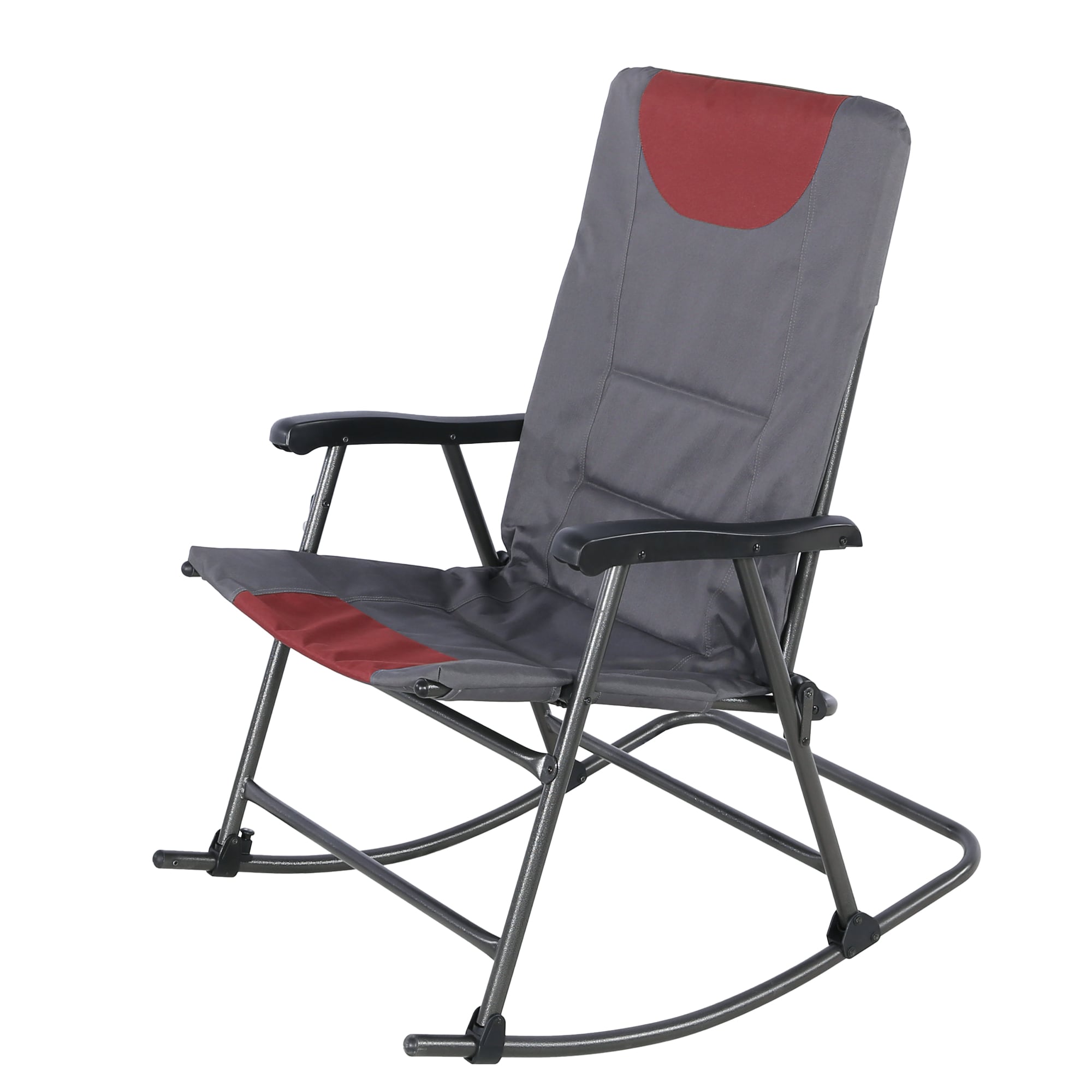 EarlGrove Camping Chair Stackable Black Steel Frame Stationary Recliner ...