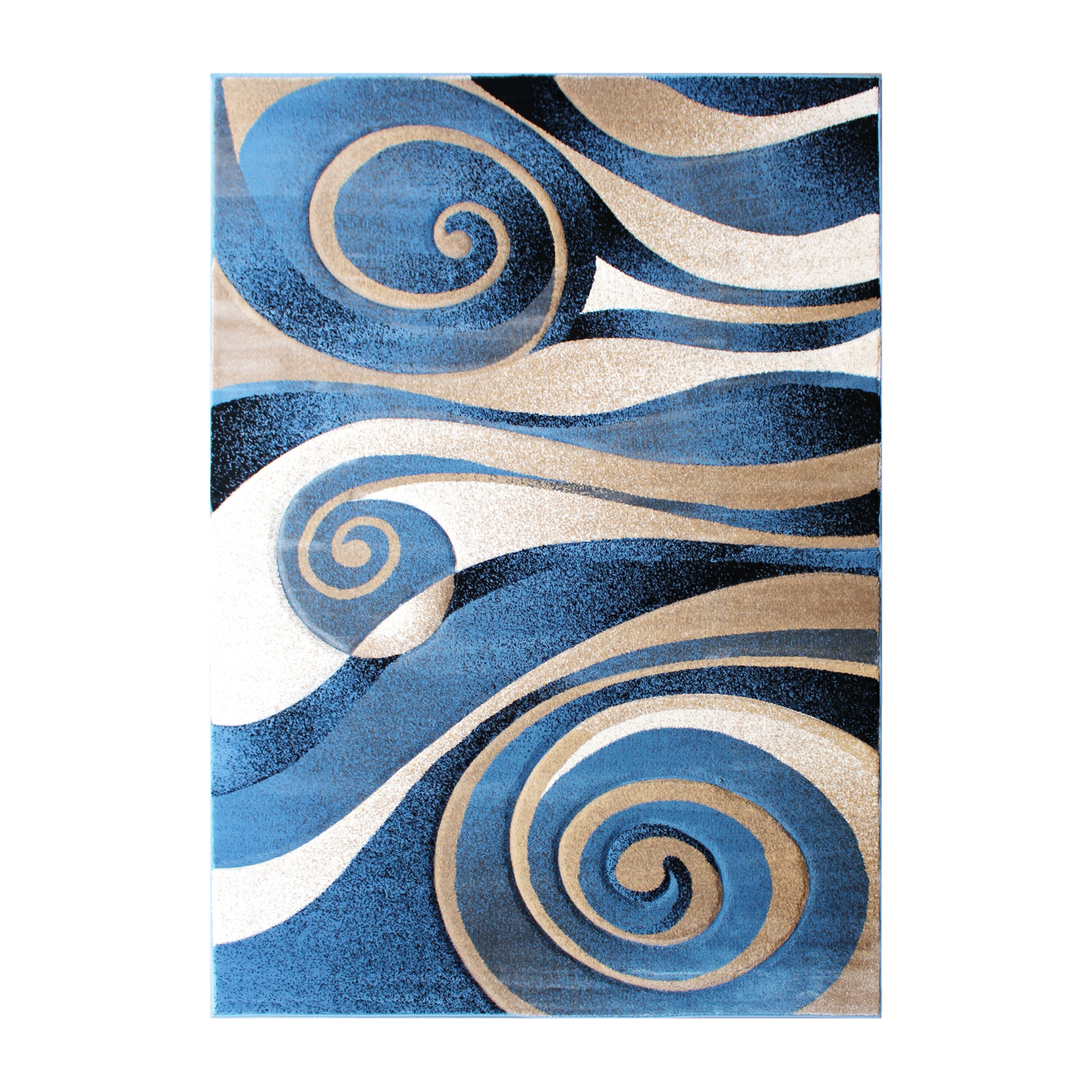 Emma + Oliver Vortice 5-ft x7-ft Modern Abstract Ultra Soft Olefin Area ...