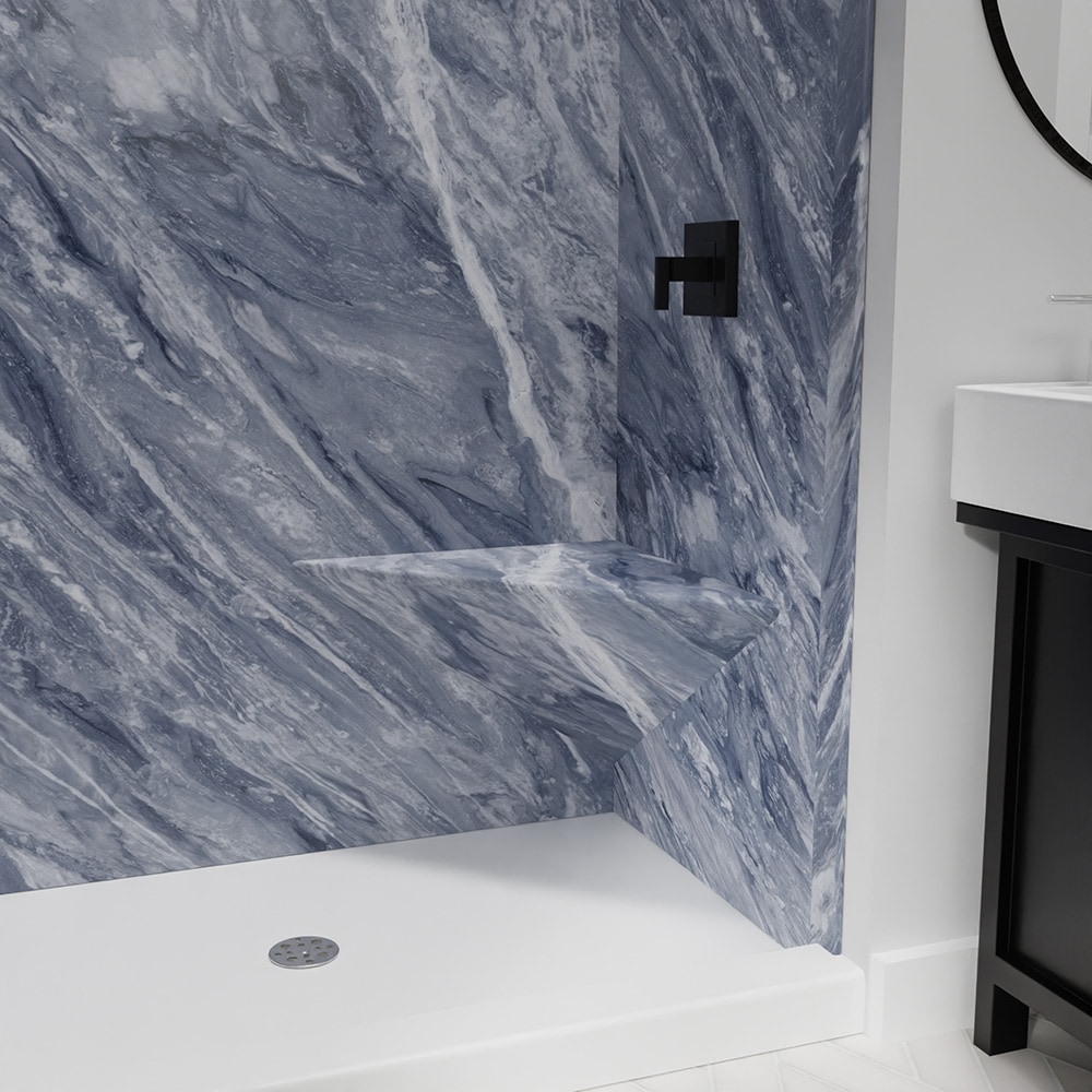 FlexStone 27 in. Floating Corner Seat in Beaumont in the Shower Shelves ...