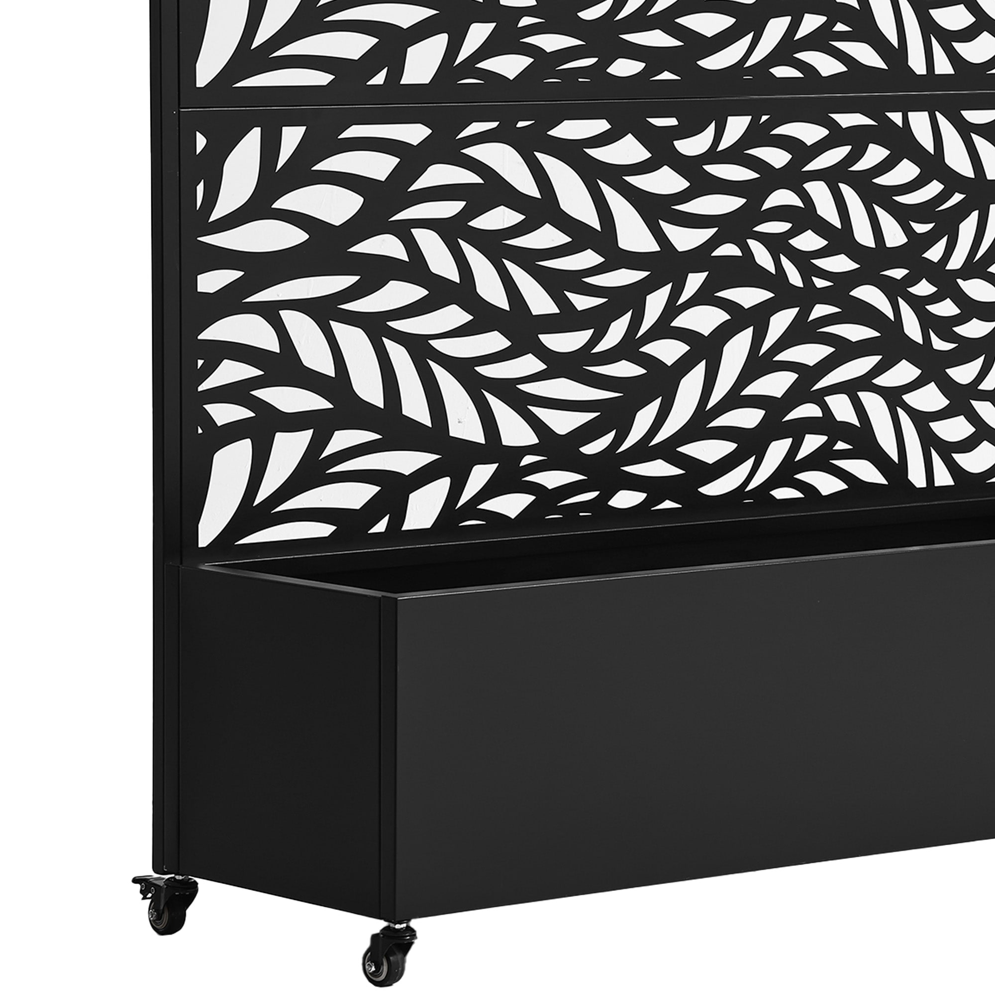 Dreamsidea Privacy screen with flower box and wheels galvanized steel ...