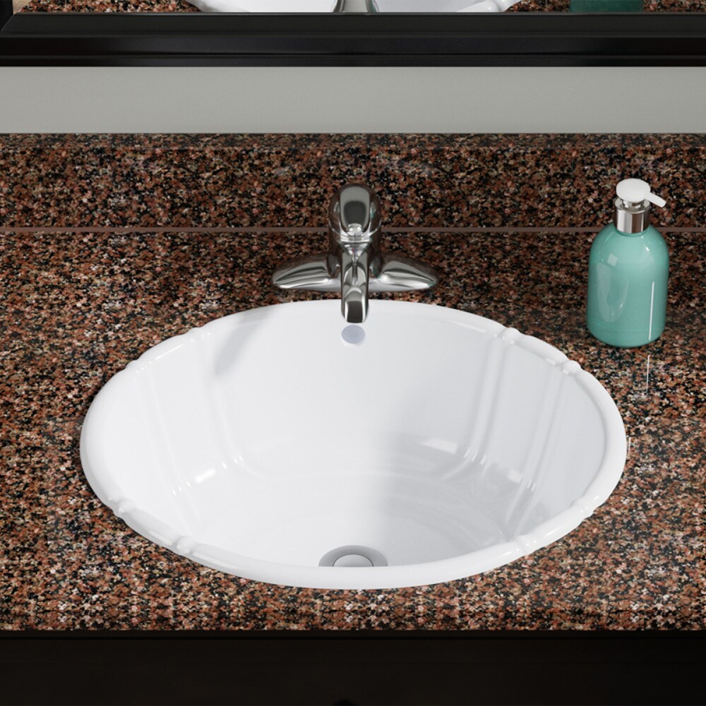 Mr Direct White Porcelain Drop In Oval Traditional Bathroom Sink 19 88