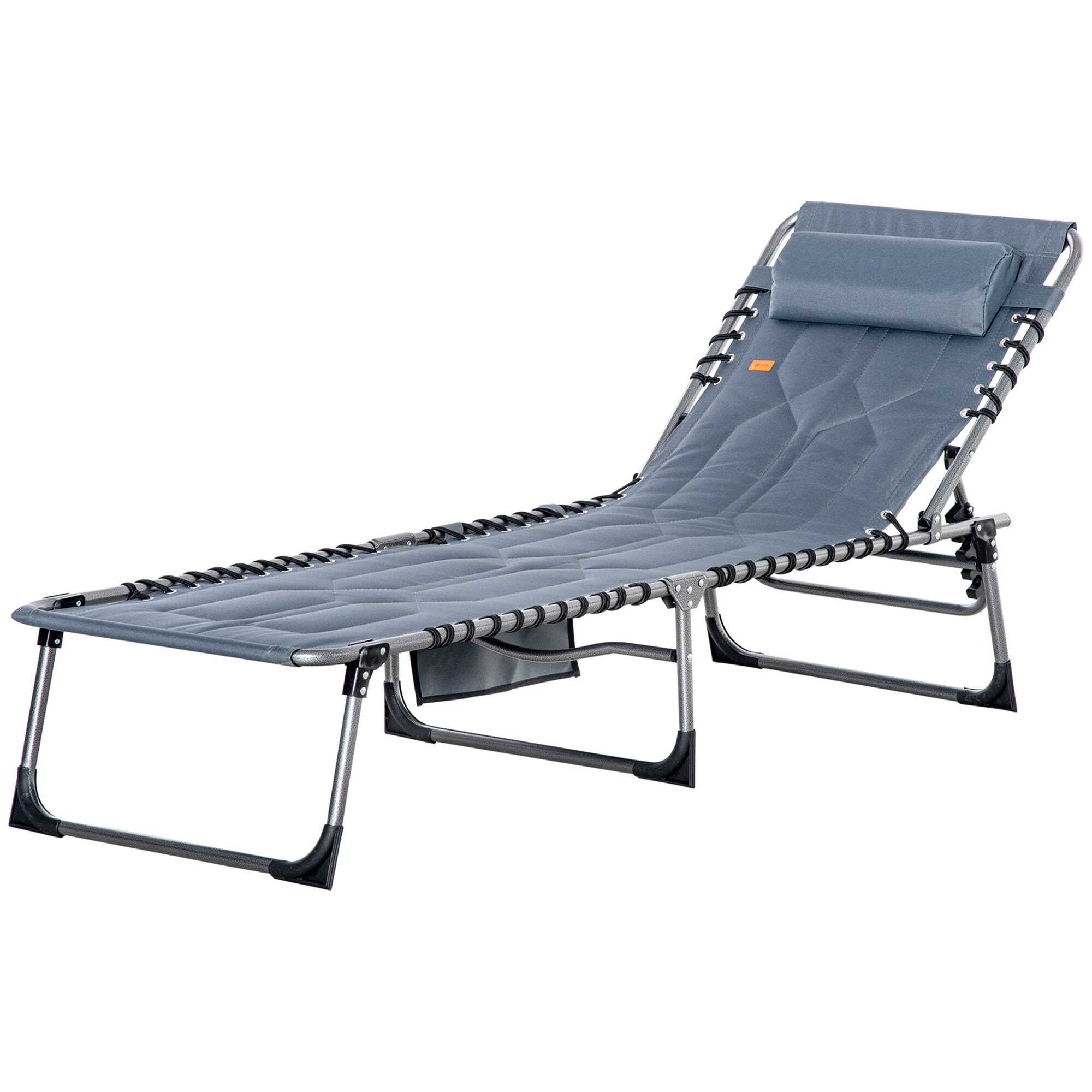 Tinyhomie Padded Folding Chaise Lounge Chair Outdoor Reclining Camping ...