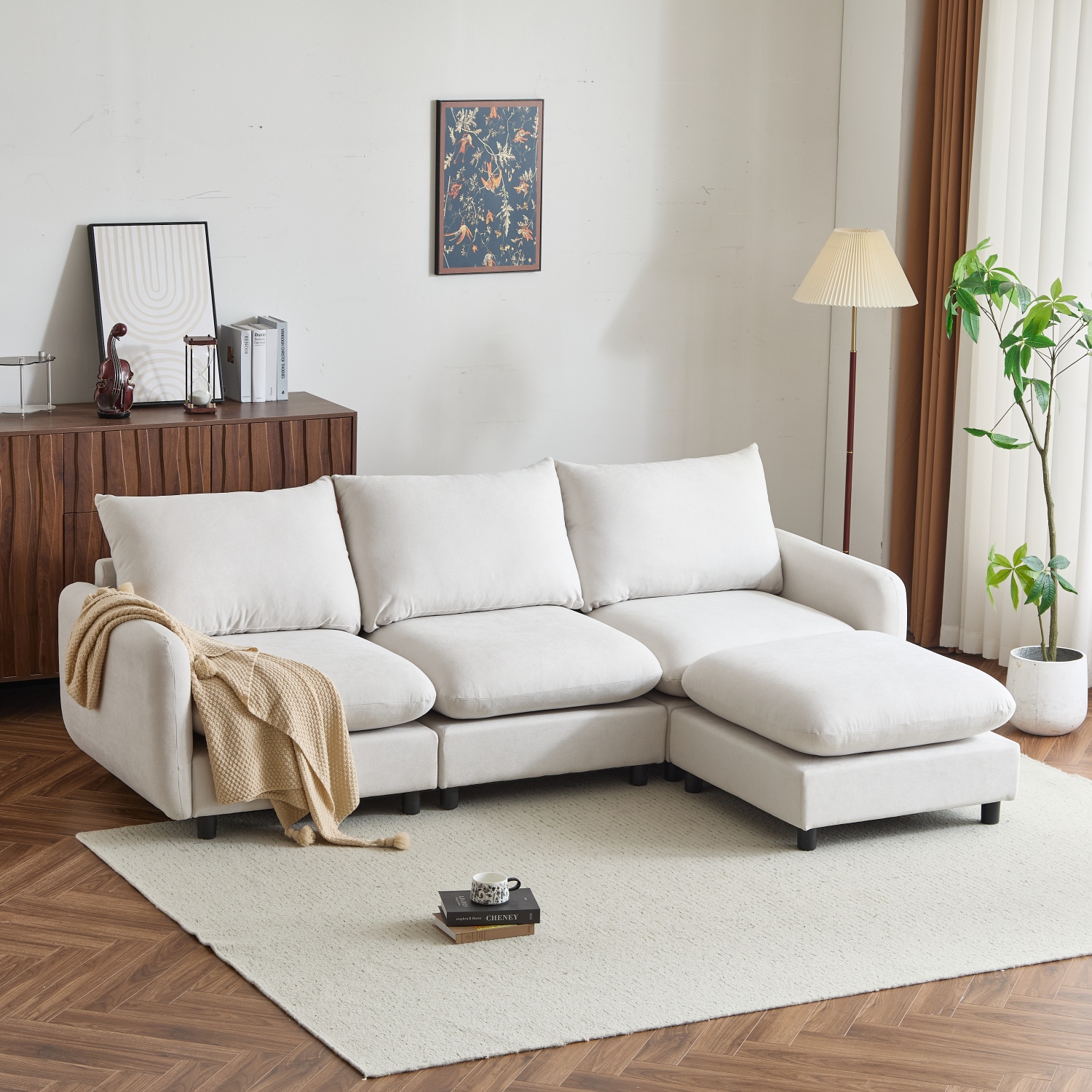 Streamdale Furniture Streamdale 99'' 4-Piece L-Shaped Modular Sectional ...