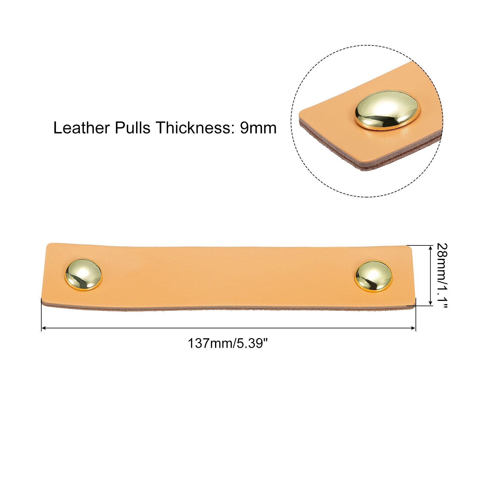 Unique Bargains Leather Drawer Pulls 5.4inch 2pcs Leather Furniture ...