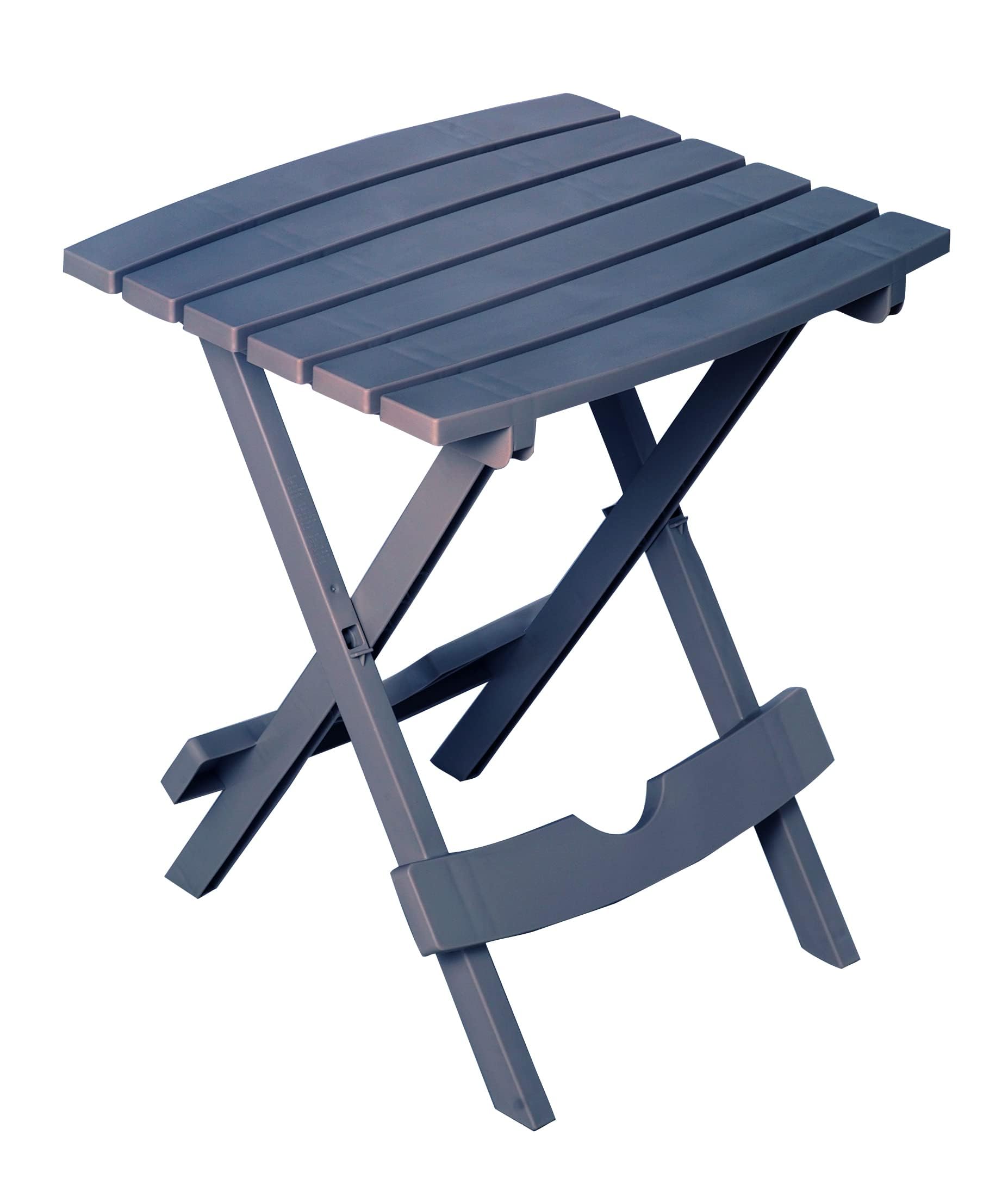 Adams Quick-Fold Resin Side Table Bluestone 15.25 x 17.37 x 19.75 in in ...