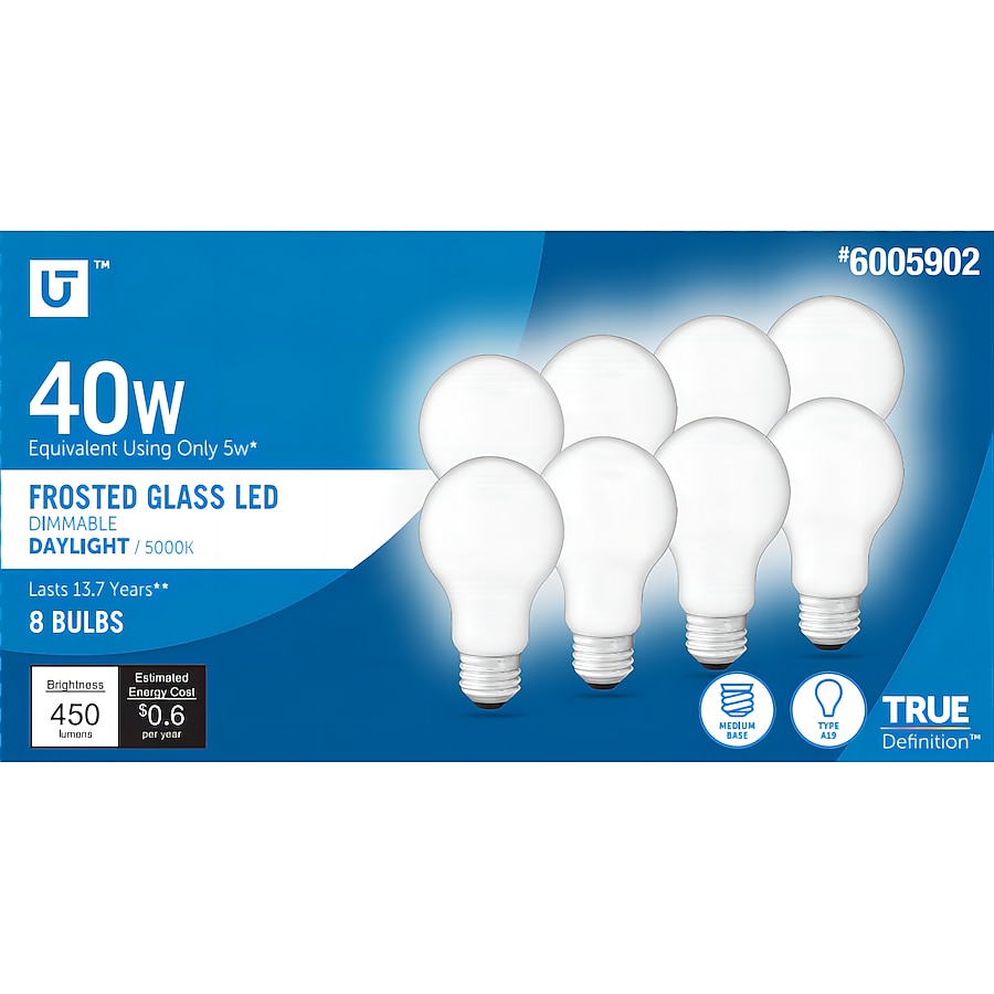 Utilitech 40-Watt EQ A19 Daylight E26 Dimmable LED General Purpose ... Utilitech 40-Watt EQ A19 Daylight E26 Dimmable LED General Purpose ...
