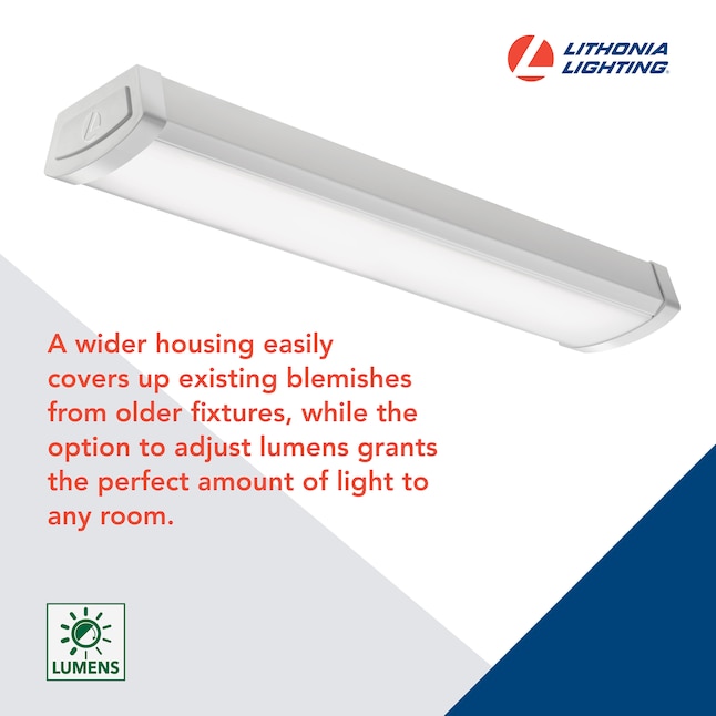 Lithonia Lighting 4-ft 5000-Lumen Cool White LED Wraparound Light ... Lithonia Lighting 4-ft 5000-Lumen Cool White LED Wraparound Light ...