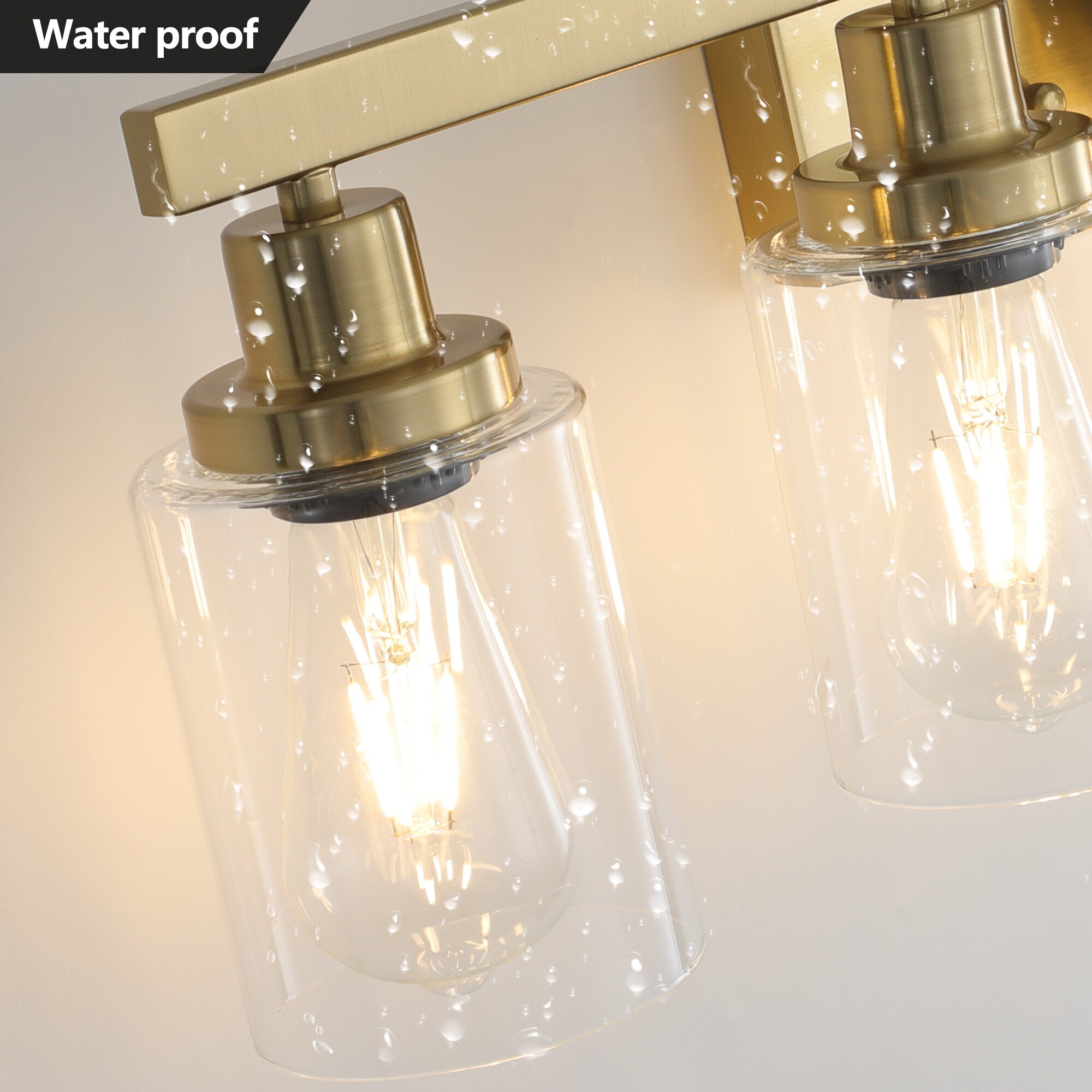 BABOOM Farmhouse Ceiling Lighting Fixture 4-Light 12.2-in Brown Flush ...