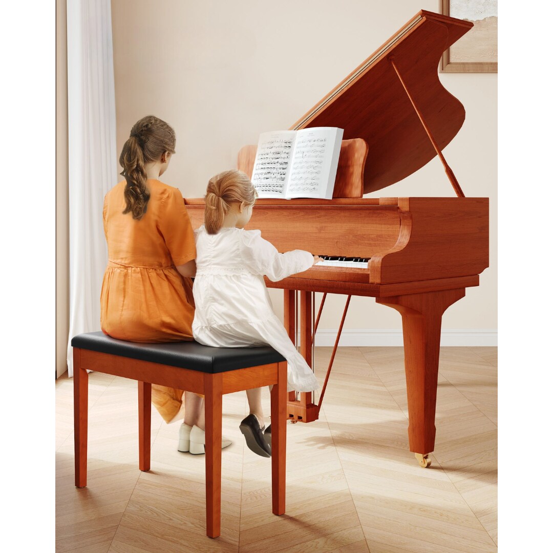 Slickblue Two-Person Piano Bench with Storage – High-Density Foam Seat ...