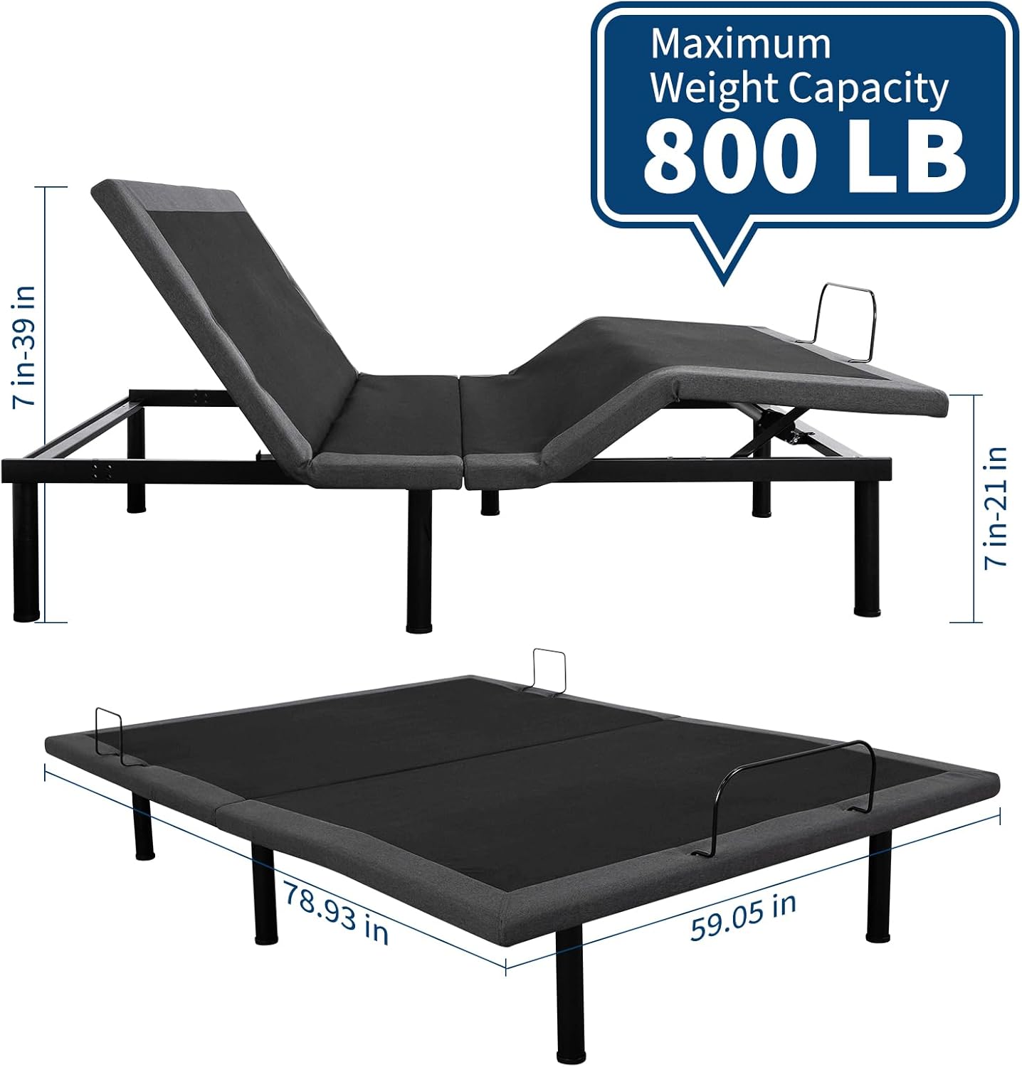 GAOMON Queen Adjustable Bed Frame Ergonomic Electric Bed Base with ...