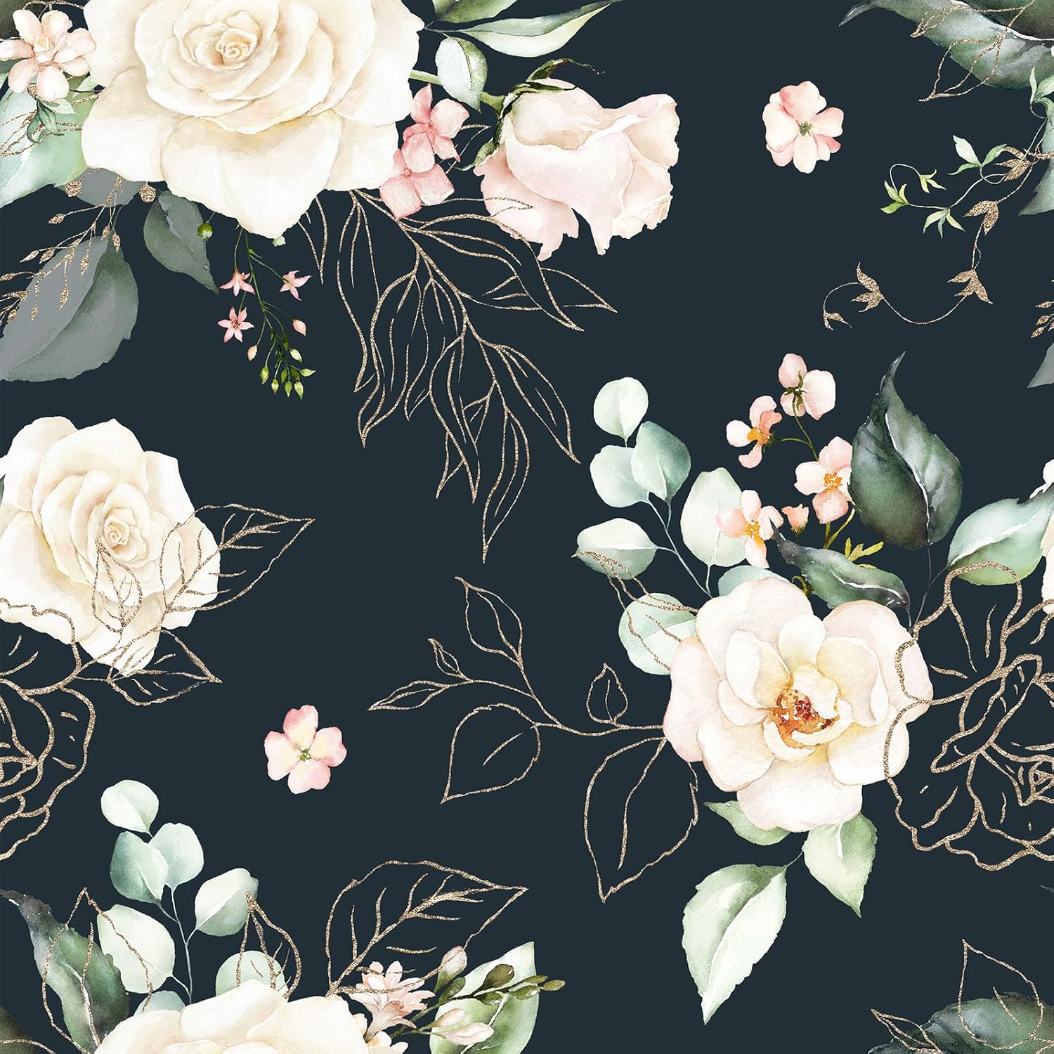BaoHArtHome Floral Wallpaper Paper Peel and Stick Contact Paper ...