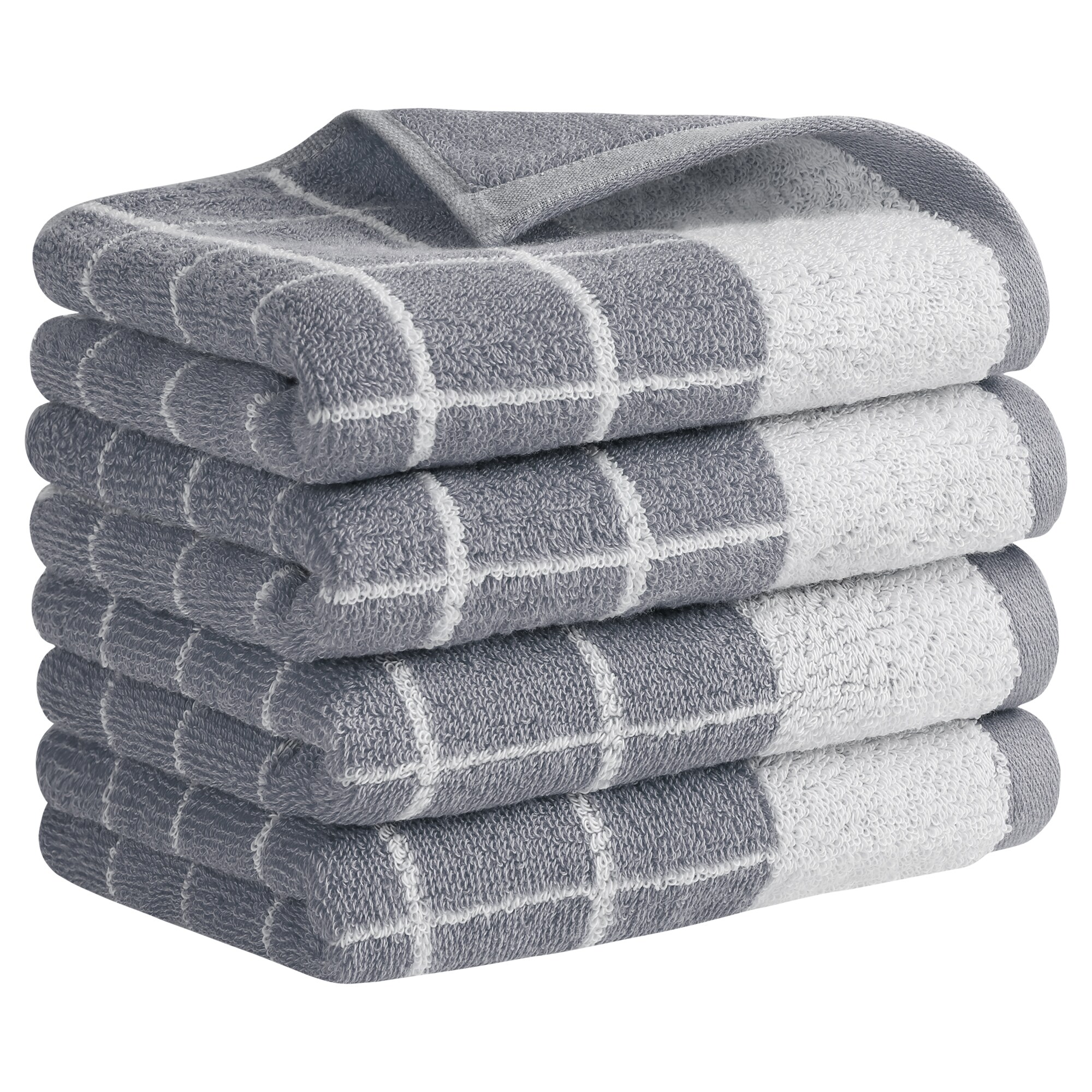 Unique Bargains Checkered Hand Towels for Bathroom Soft Pure Cotton ...
