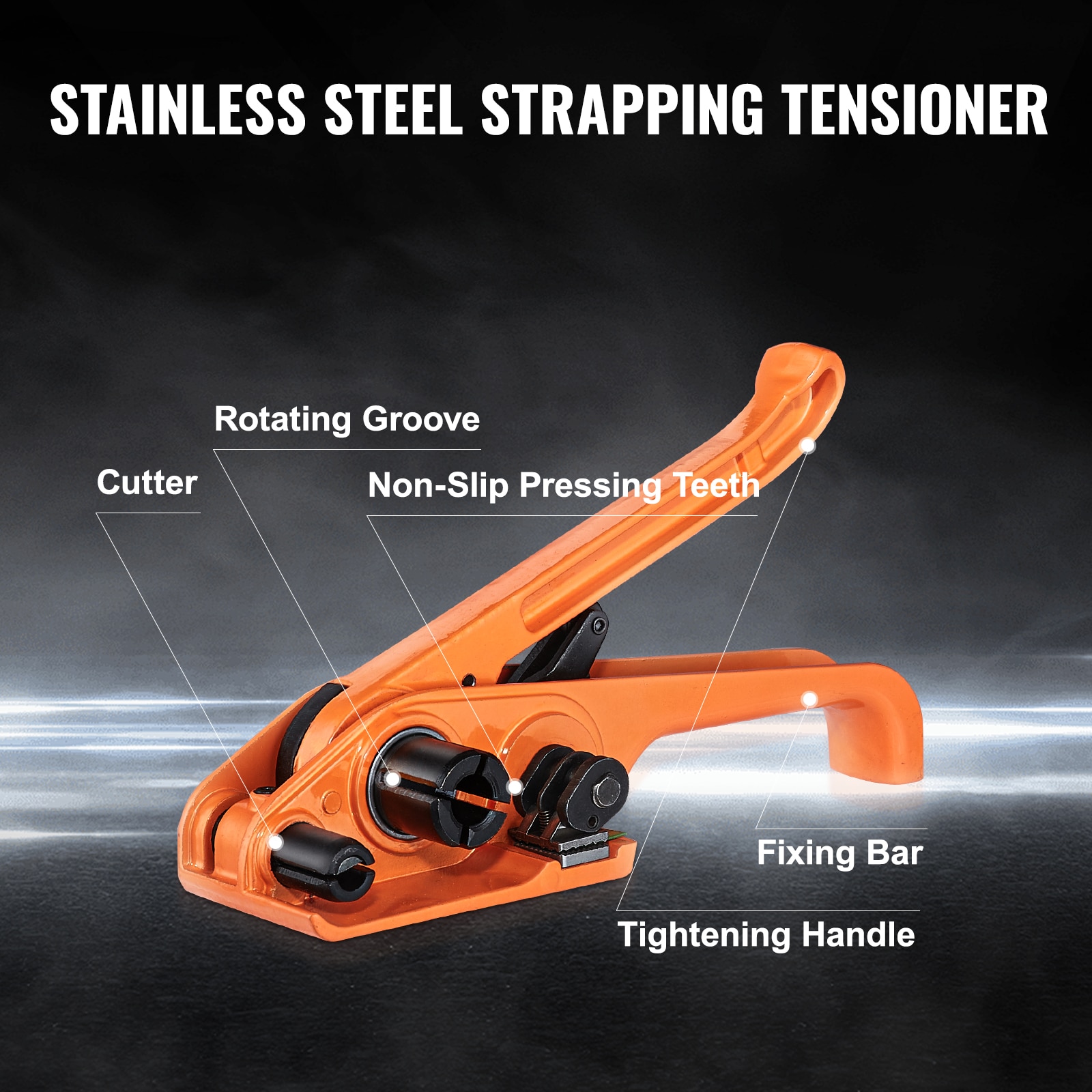 GIVIMO 328-ft Banding Strapping Kit with Tensioner Tool 100 Metal Seals ...