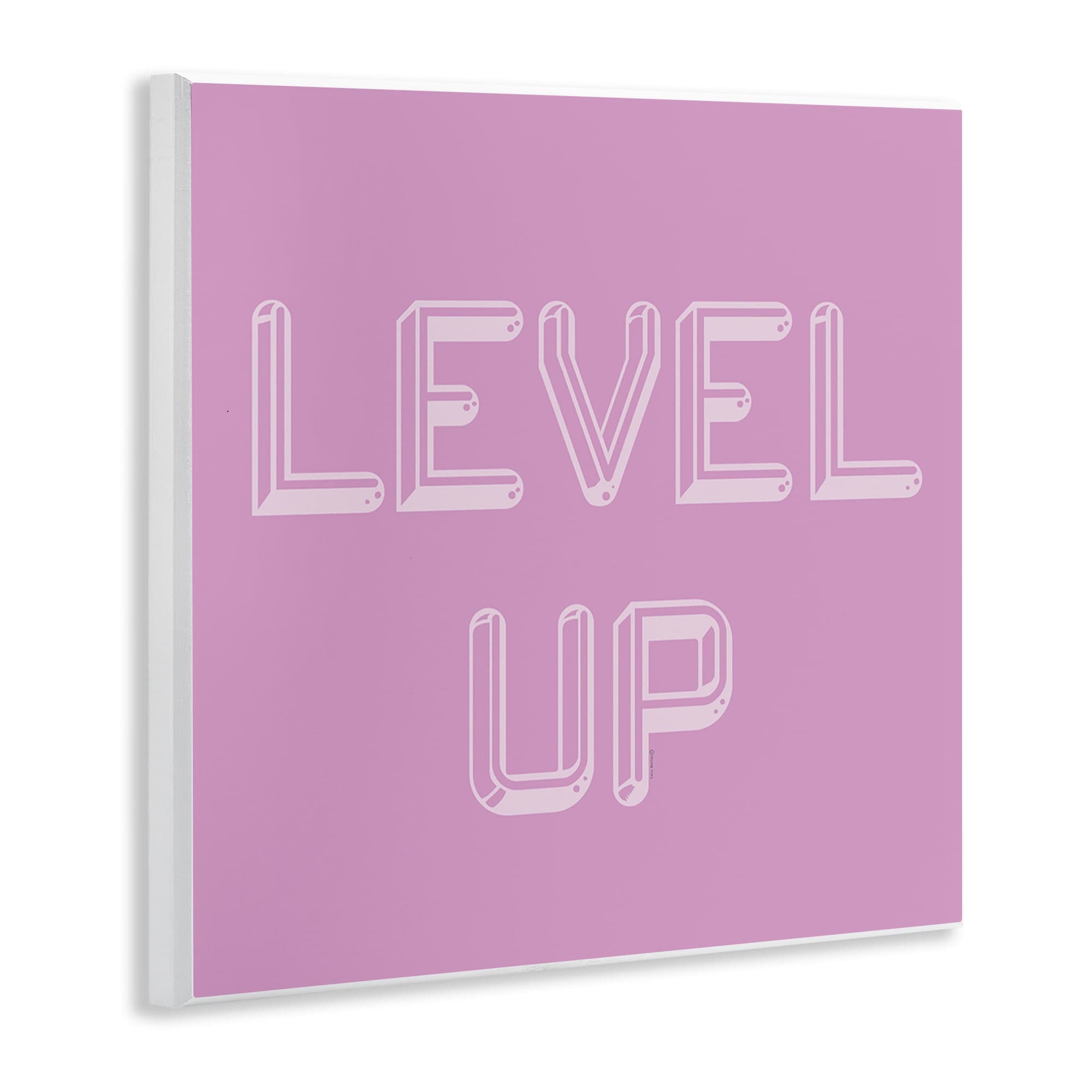 Stupell Industries Level Up Purple and White Wall Plaque Art By Yass ...