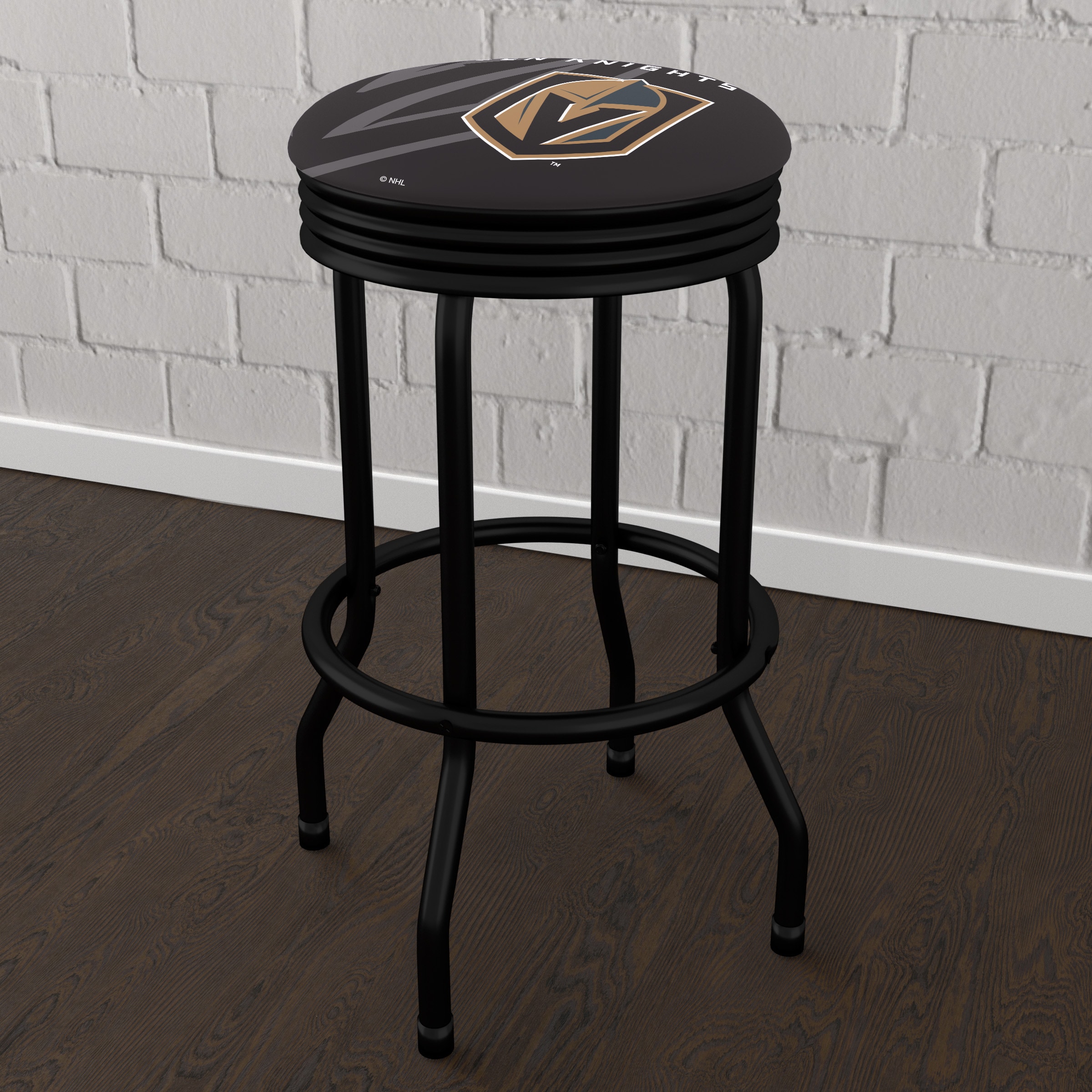 Trademark Gameroom Black 5-in H Bar height Upholstered Swivel Metal Bar ...