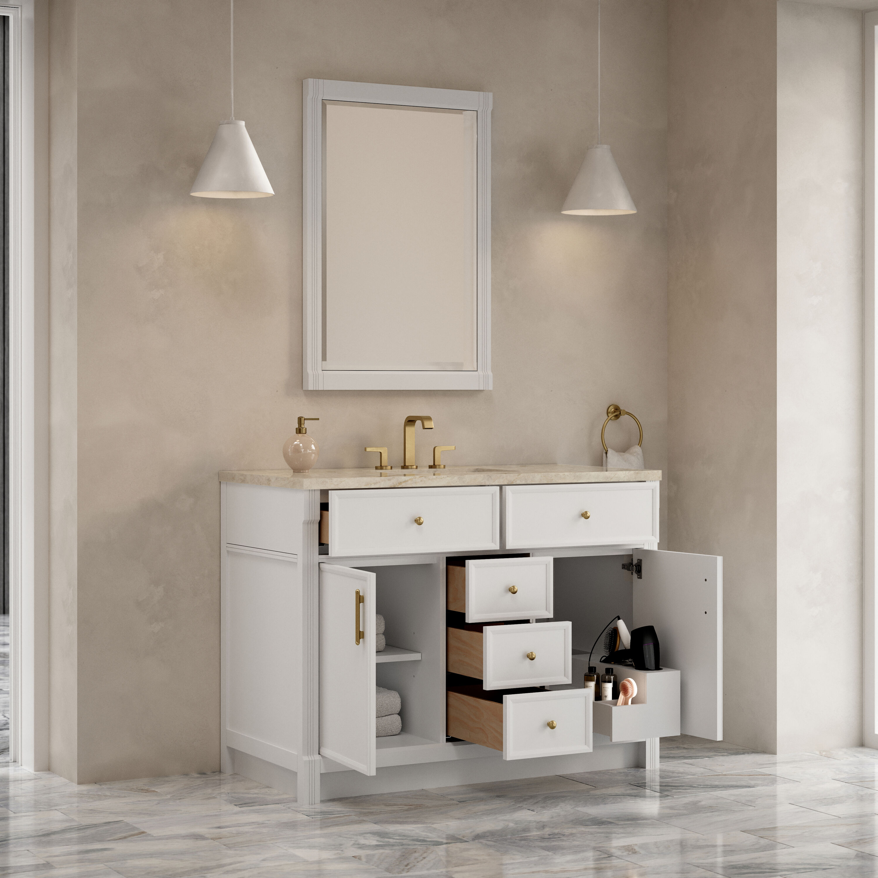 James Martin Vanities Bellshire 48-in Bright White Undermount Single ...