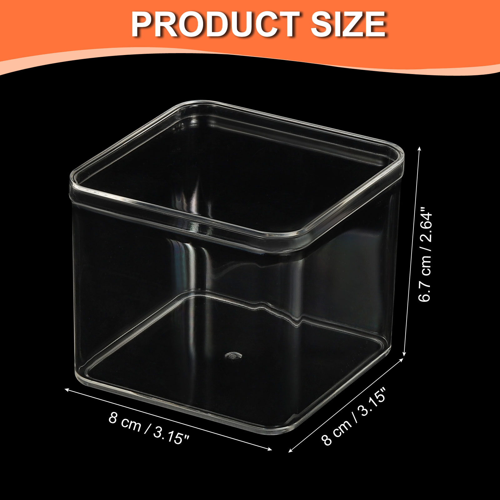 PATIKIL Acrylic Box with Lid 3.15Inch x 3.15Inch x 2.64Inch Clear ...