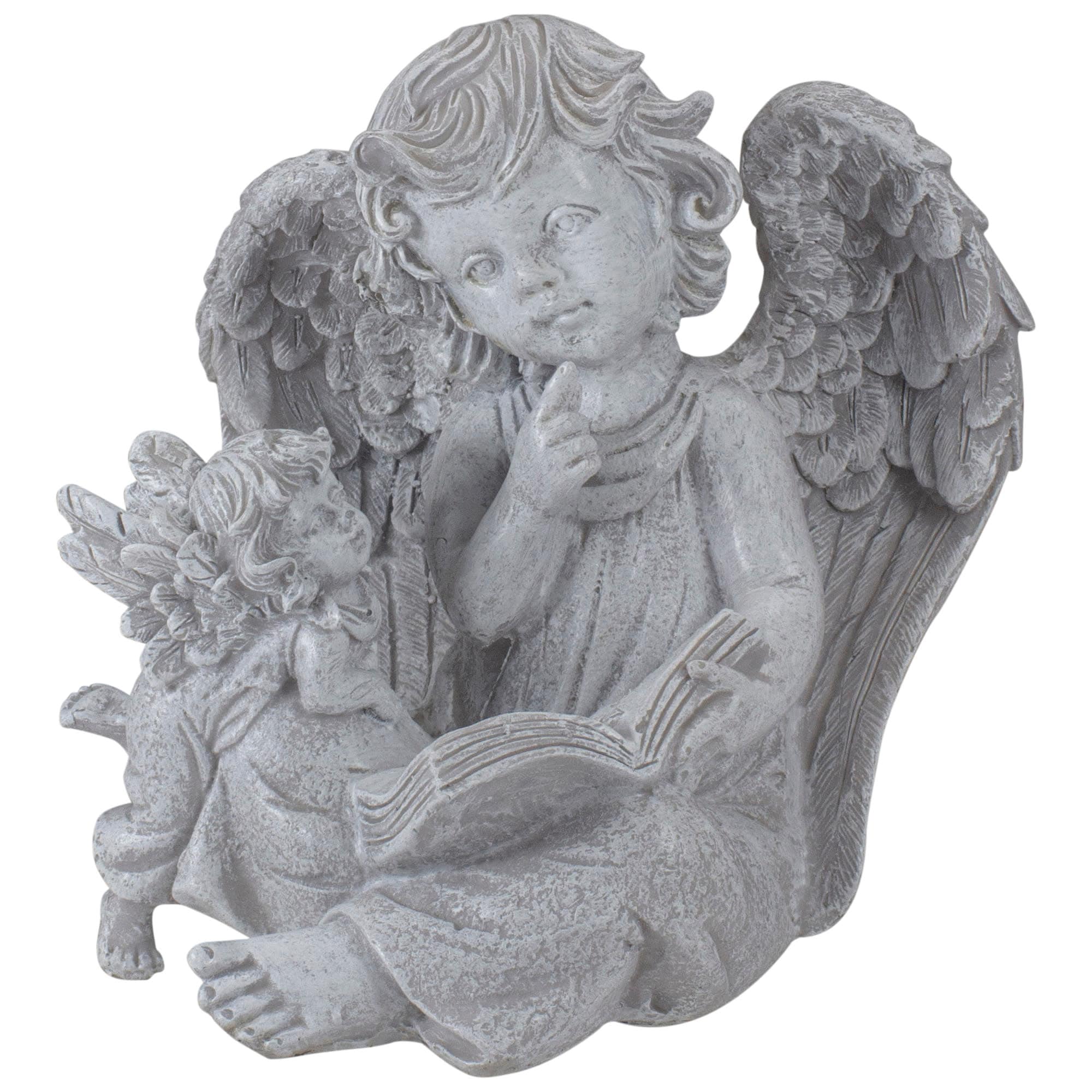 Northlight 8.25 inch Reading Angels with Book Outdoor Garden Statue in ...