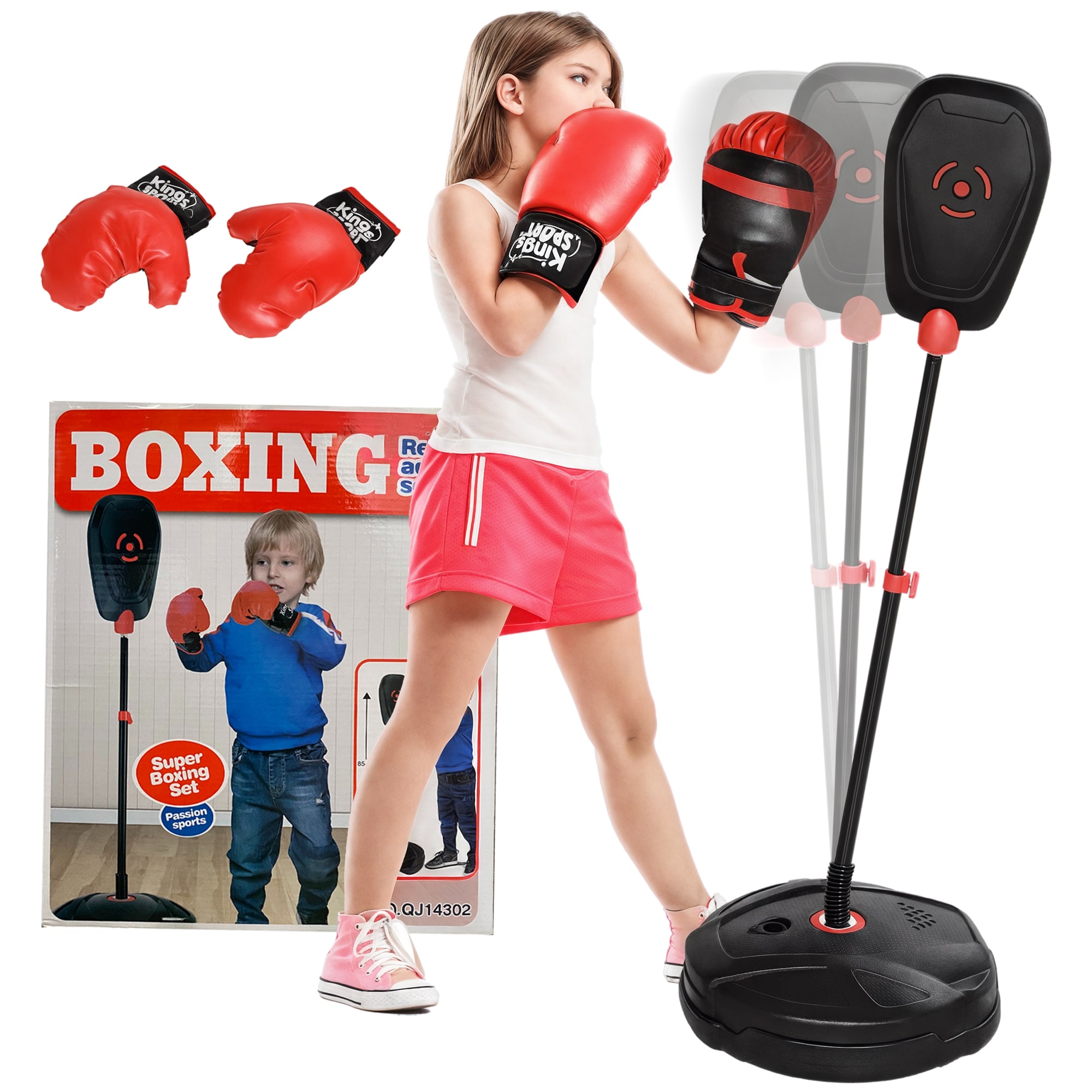 Qaba Punching Bag for Kids Punching Bag with Stand Boxing Gloves for ...