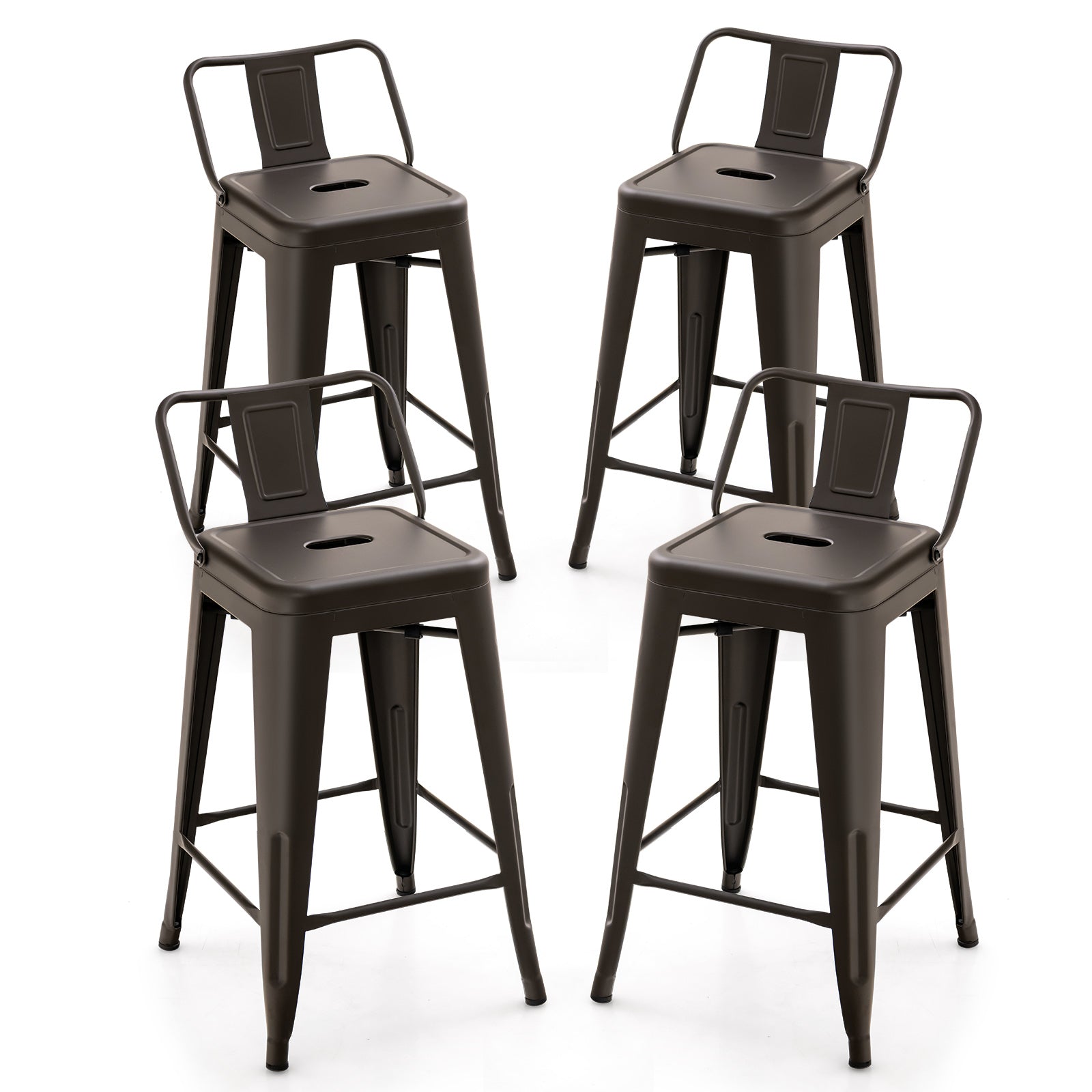 Boyel Living 24 Inch Dark Green 4 Pack Cafe Side Chairs with Removable ...