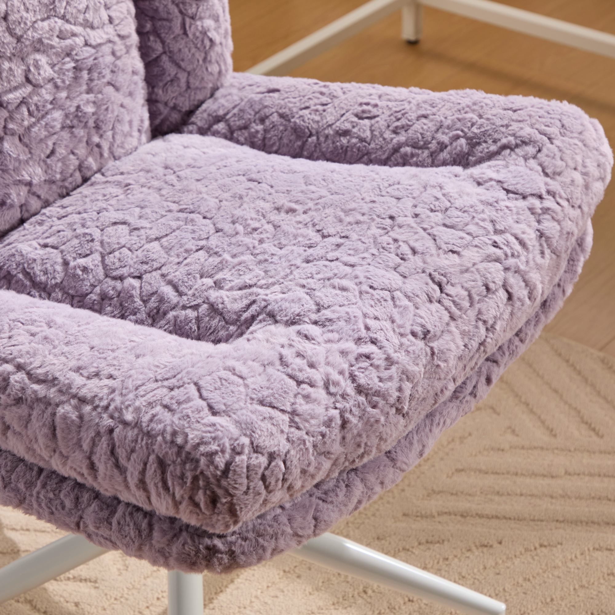 GDFStudio Lisbon W26.4 Inch Wider Seat Office Chair Artificial Rabbit ...