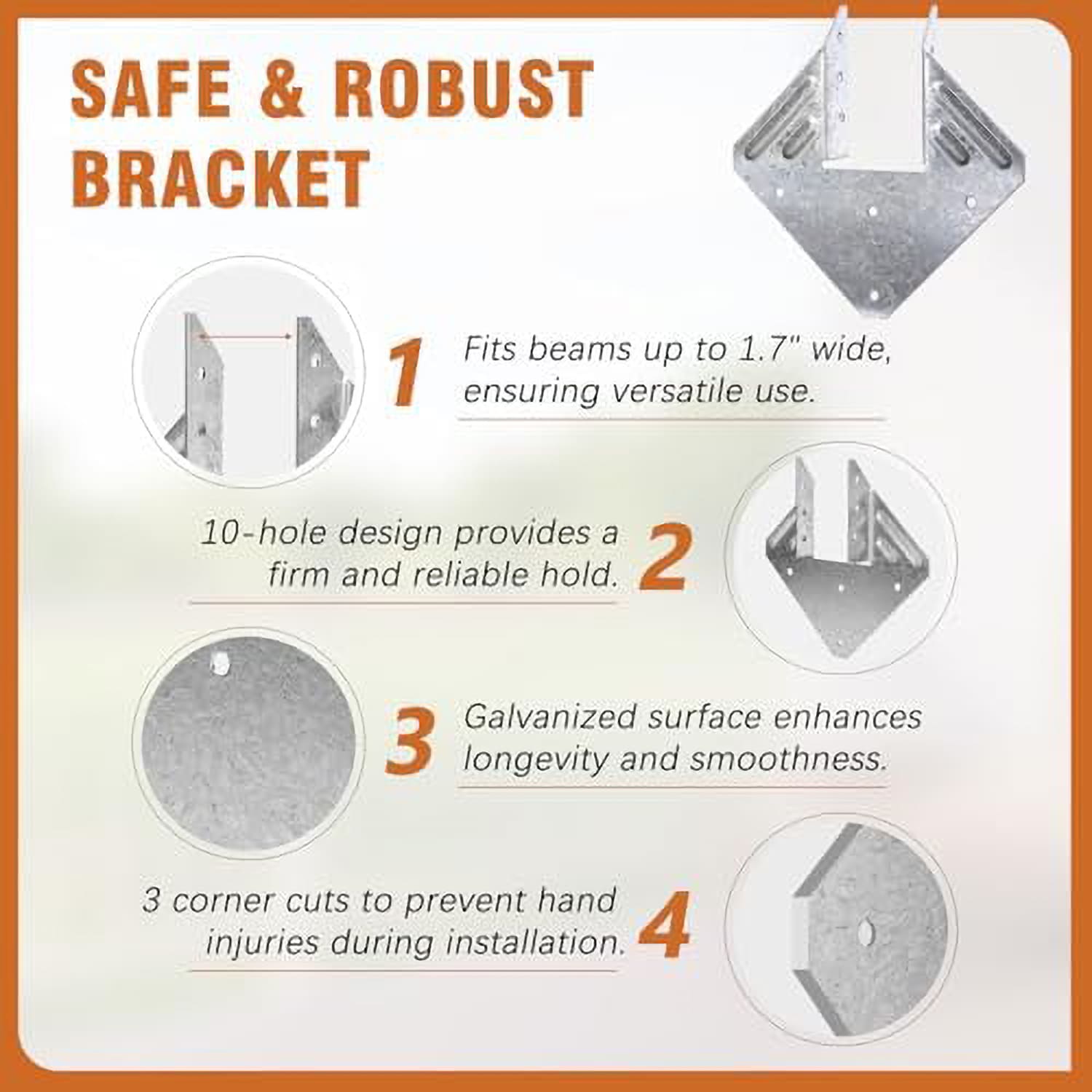 Etokfoks 24 Pack 16 Gauge Hurricane Ties for Rafter Heavy Duty Straps ...