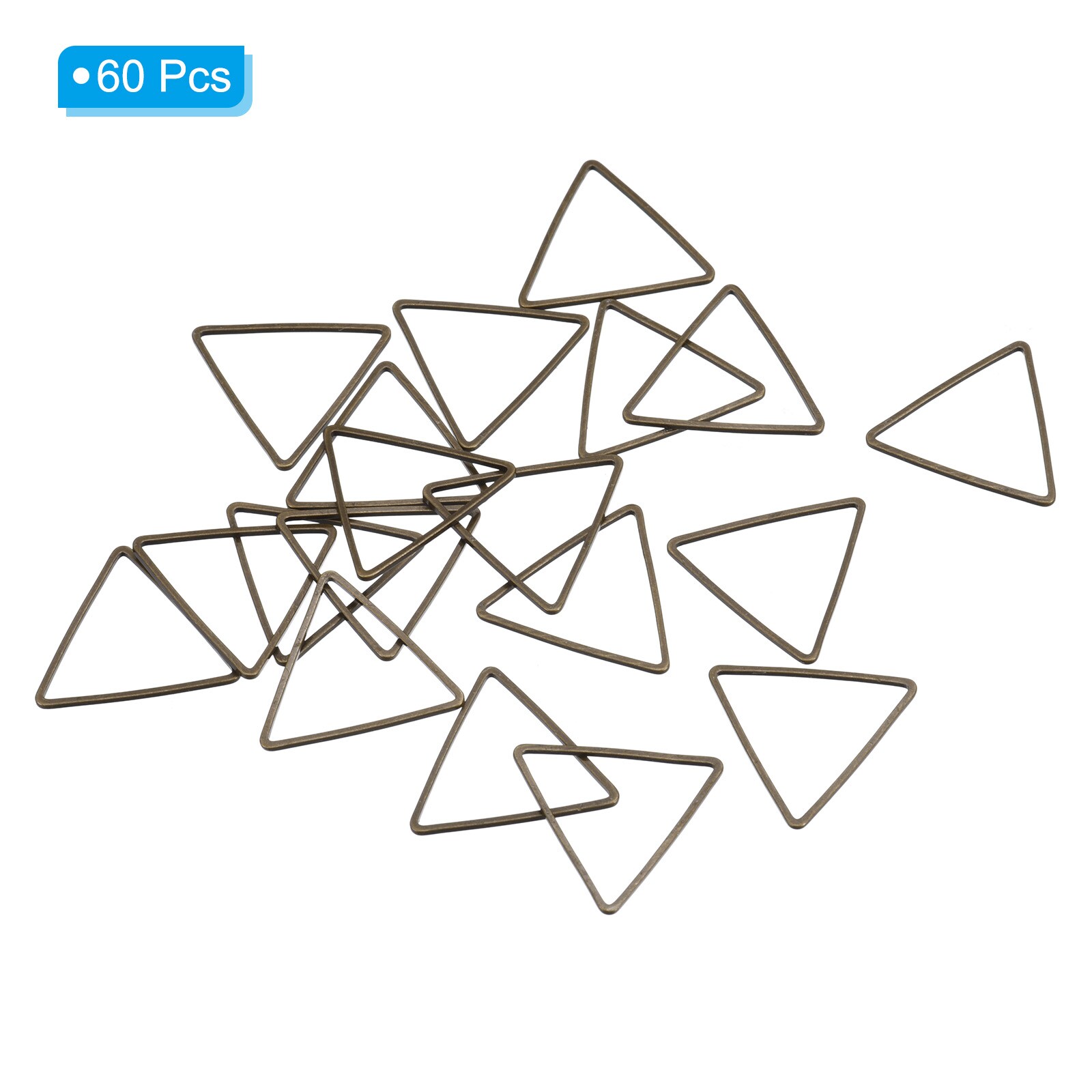 PATIKIL Beading Hoop Earrings 60pcs Triangle Beading Findings Copper ...