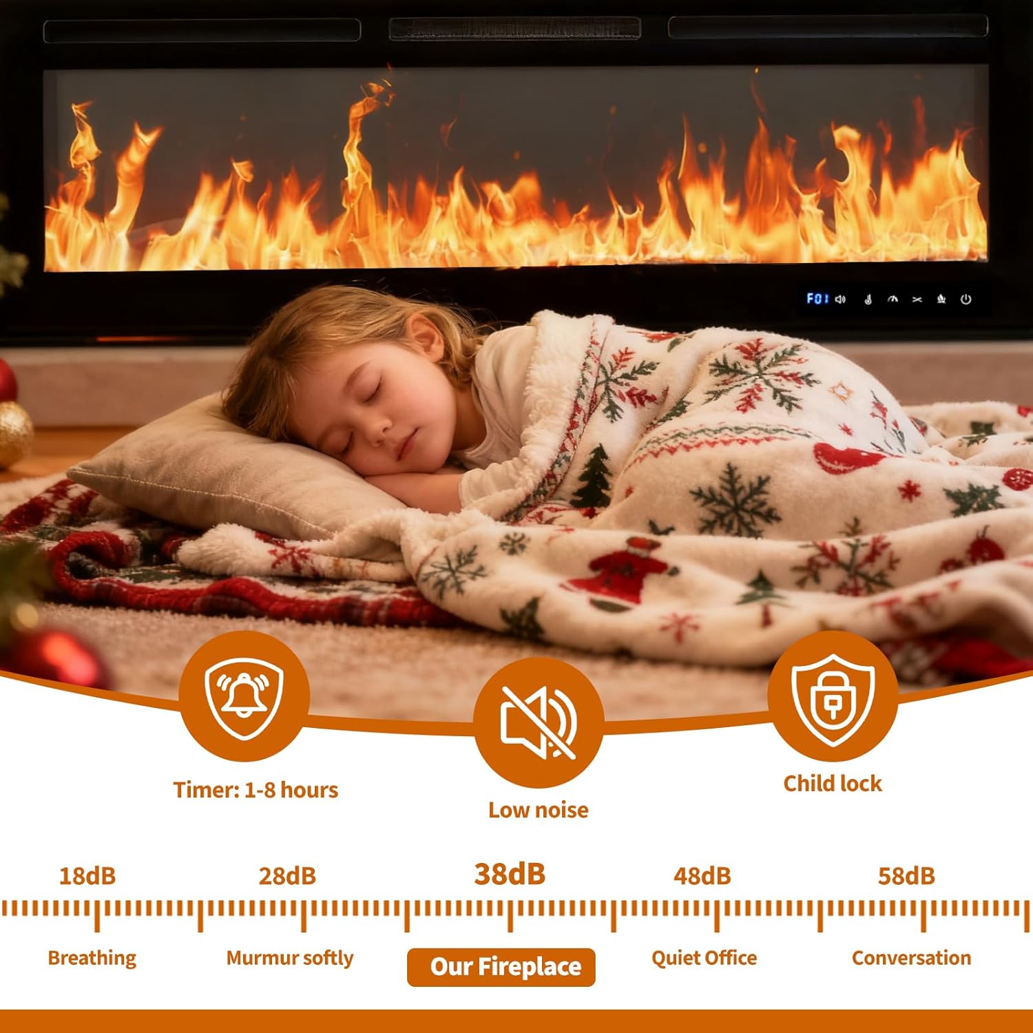 Garvee 72 inch Electric Fireplace in all Recessed and Wall Mounted with ...