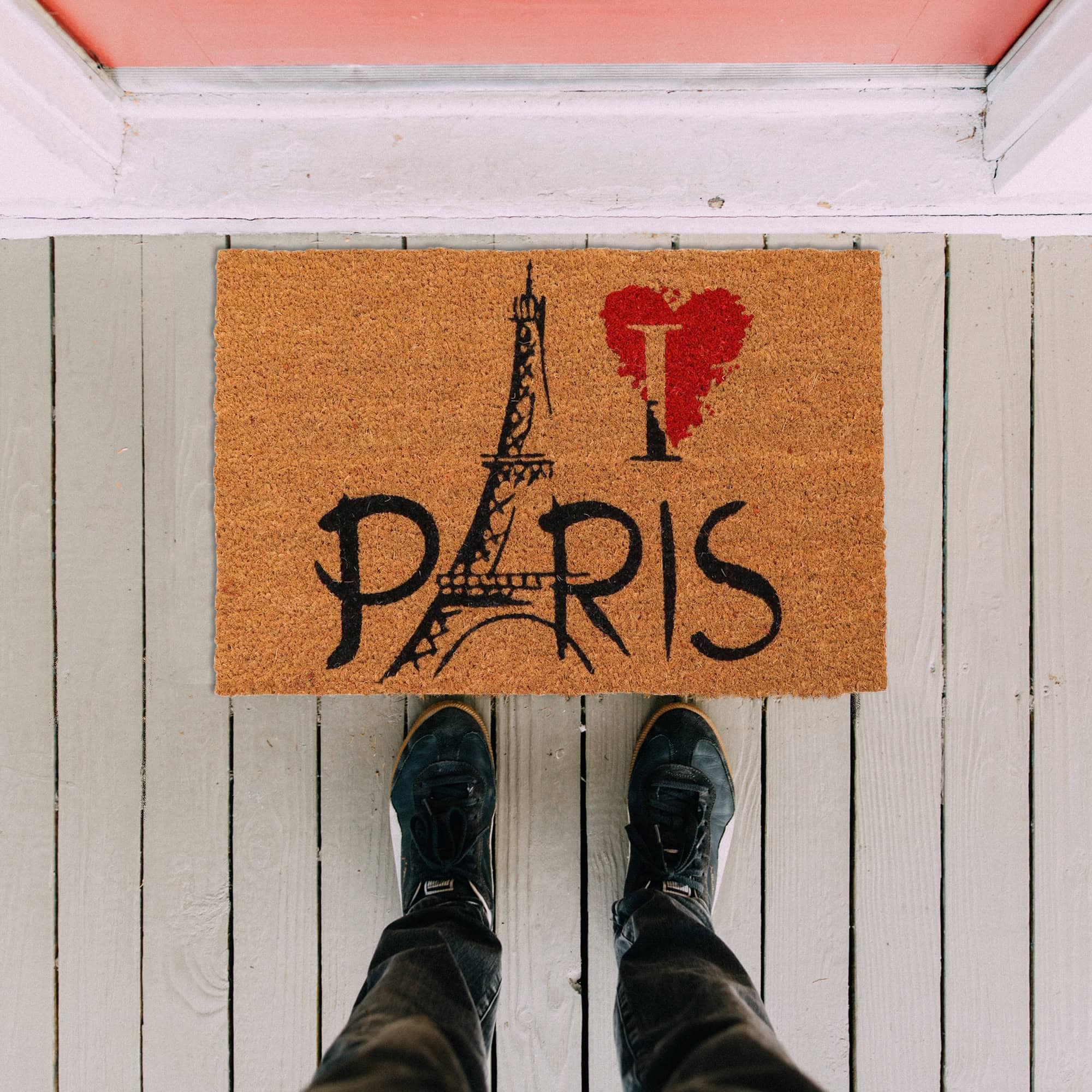 EVIDECO FRENCH HOME GOODS 16 x 24-in Sheltered Coconut Door Mat Printed ...