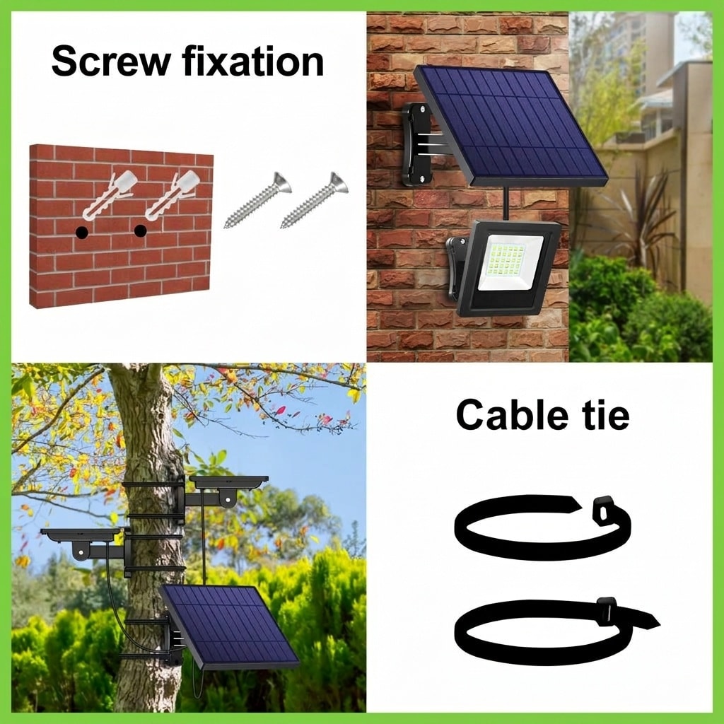 AOIZGMY Solar Flood Light Outdoor 1000 Lumen 40 x 40 ft Coverage Dusk ...