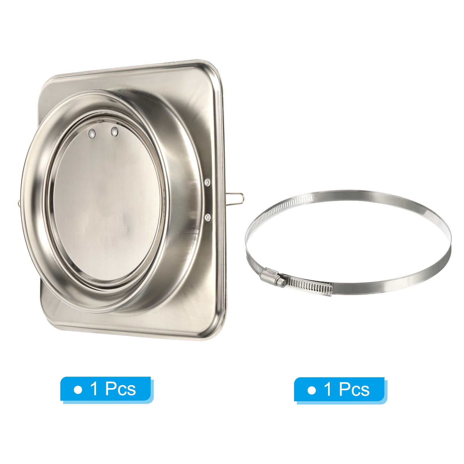 PATIKIL 1 Set 7-Inch Backdraft Damper with Ducting Hose Clamp Stainless ...