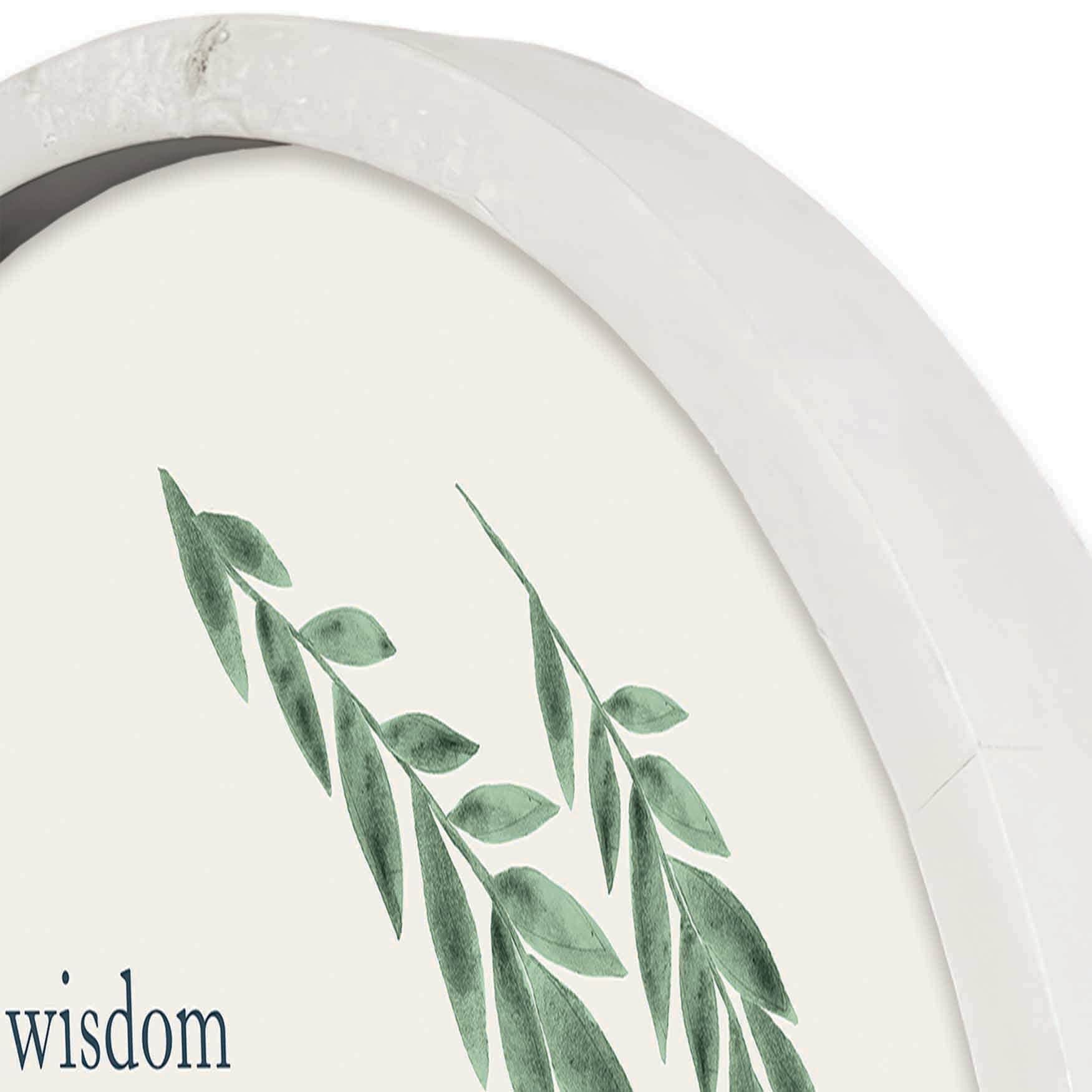 Creative Products Leafy Scripture 20 x 20 Round White Framed Print in ...