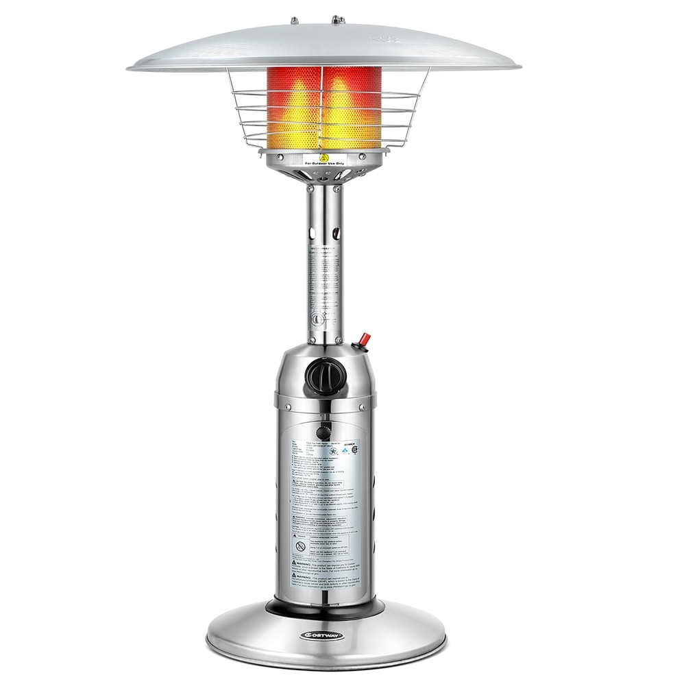 Costway Patio Heater 11000 BTU Portable Tabletop Stainless Steel ...
