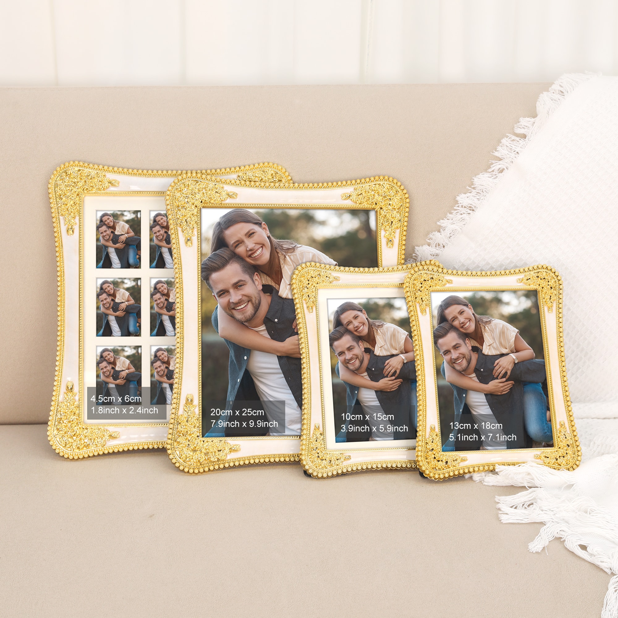 Unique Bargains Plated Picture Frame with Crystal for Wedding Shiny ...