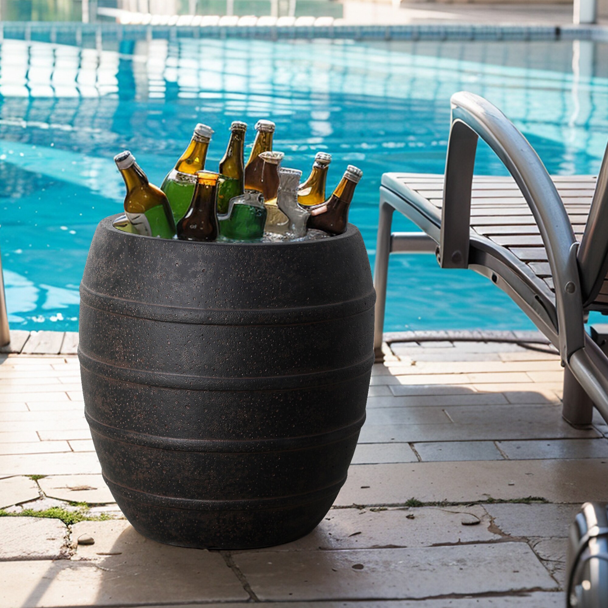 allen + roth Round 13.6-in W Large Bronze Resin Contemporary/Modern ...