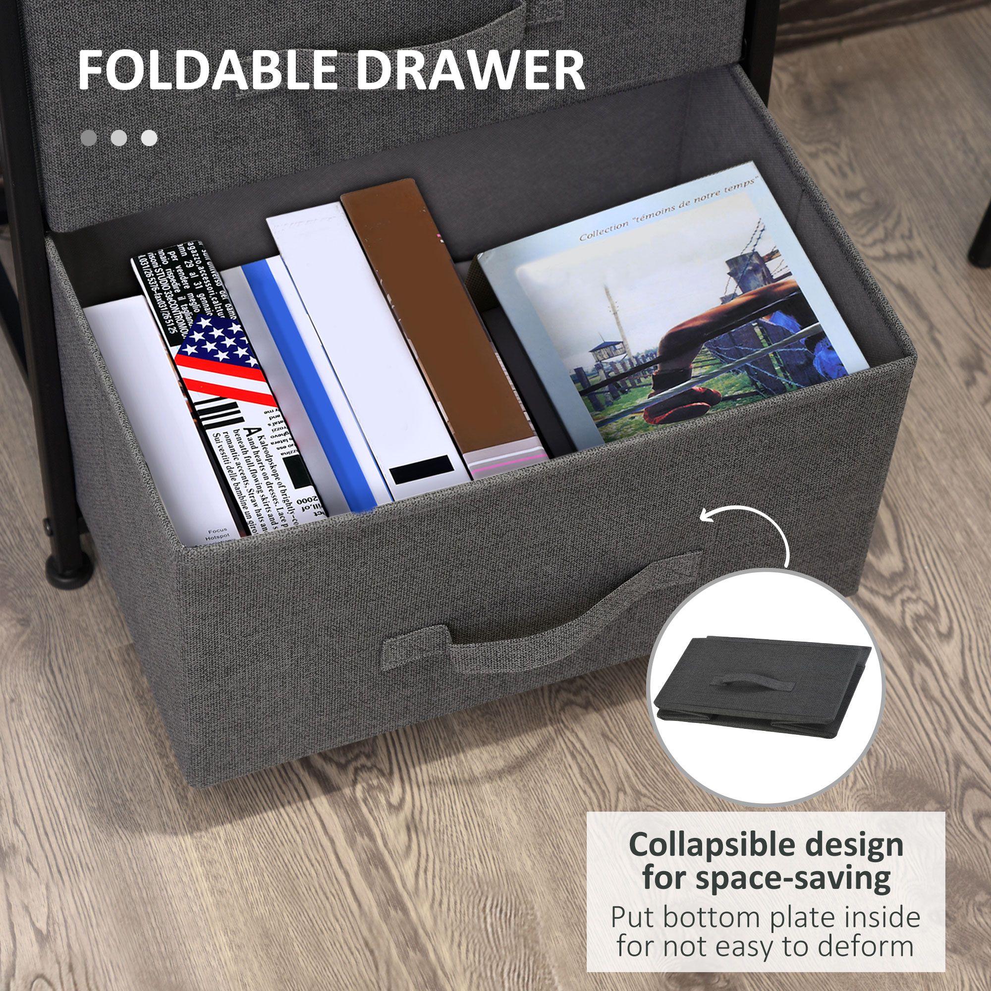 Huluwat Linen Drawer Cabinet Organizer Storage Dresser Tower with 4 ...