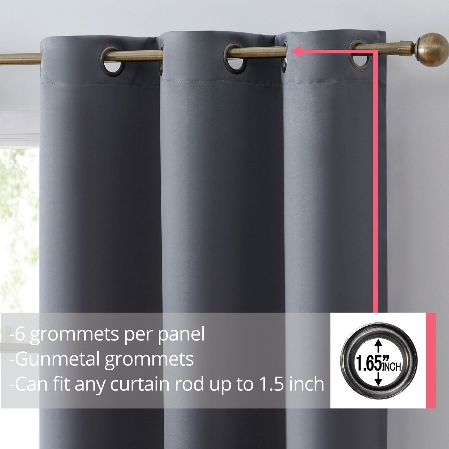 HLC.me Laurence Complete Blackout Grommet Window Curtain Panels Total ...