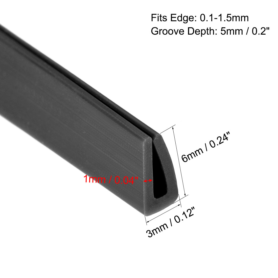 Unique Bargains Edge Trim U Seal Extrusion Silicone Black U Channel ...