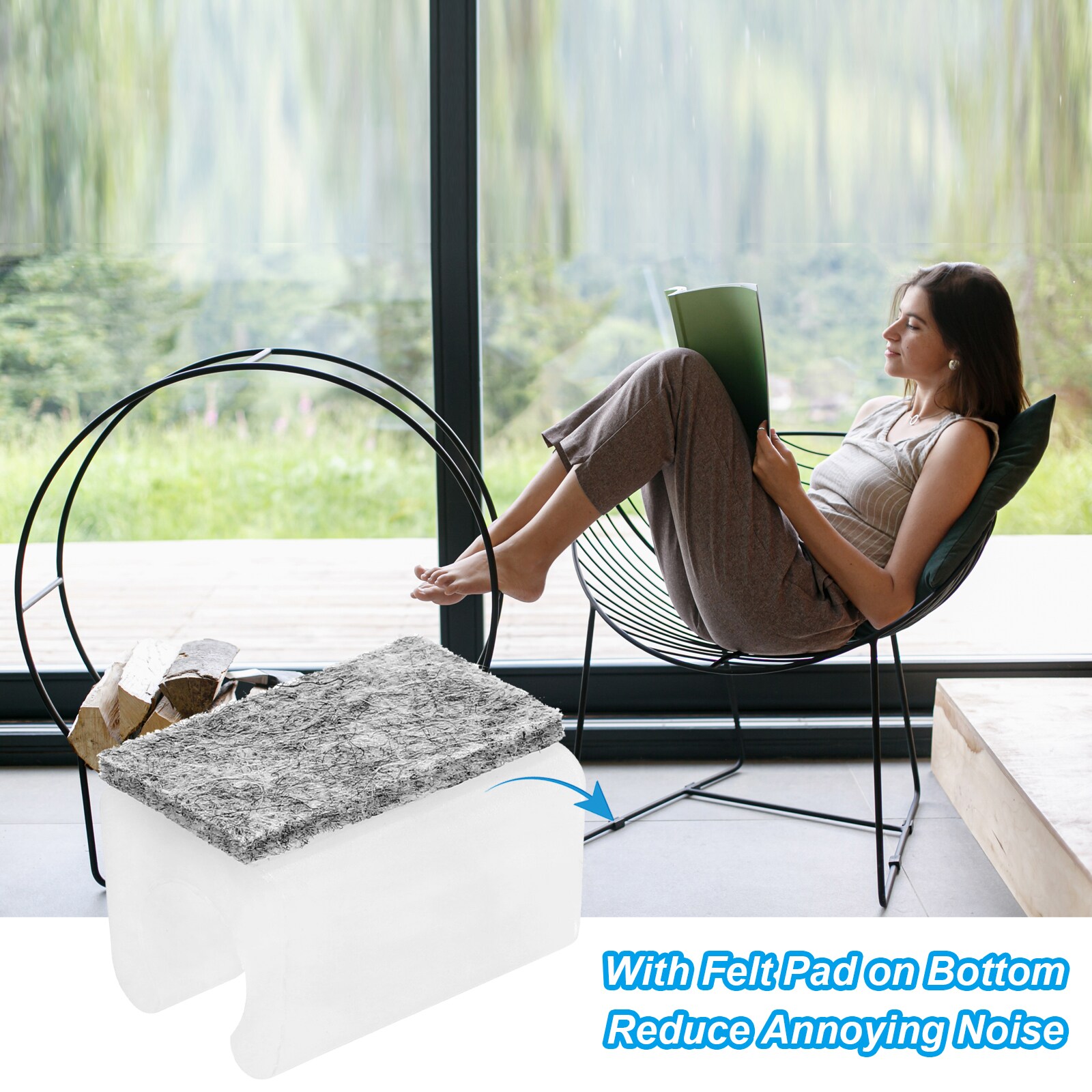 PATIKIL 16pcs Rectangle Chair Leg Cover with Felt Pad 12mm Slide ...