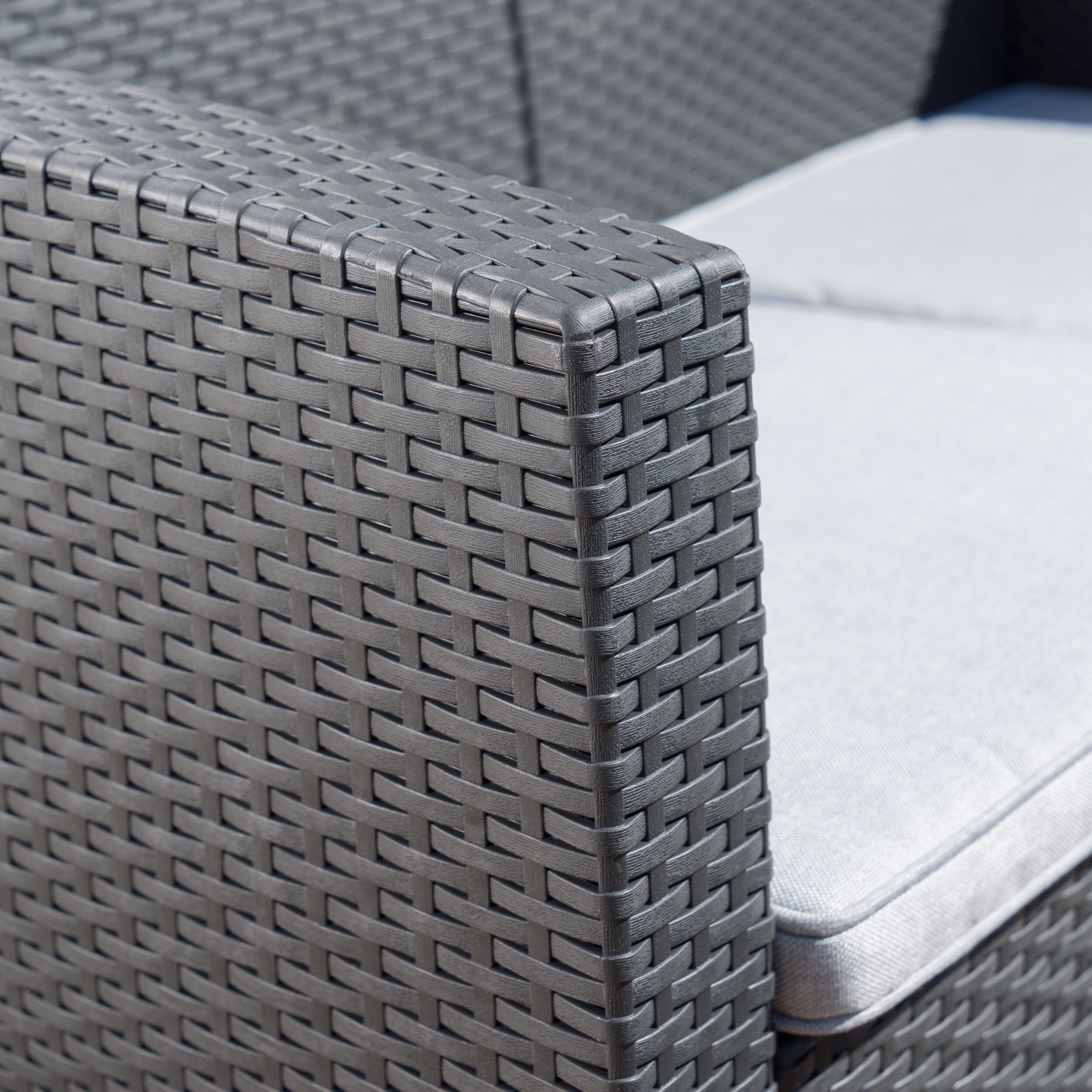 Christopher Knight Home Daytona Outdoor 4 piece Chat Set-Charcoal ...