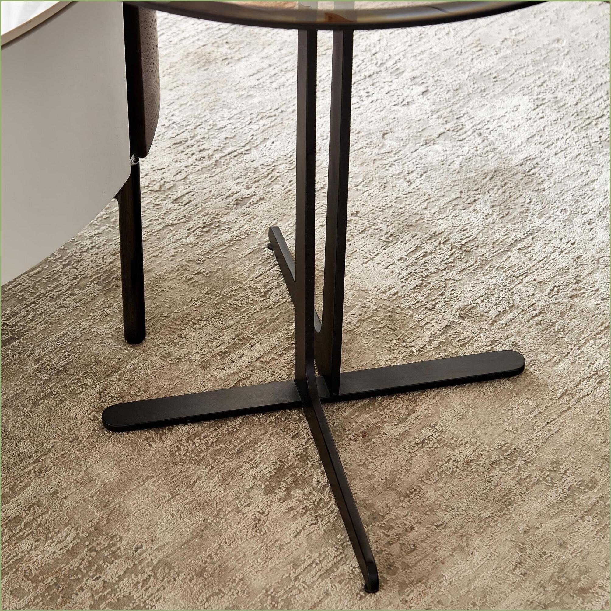 Watnature Round Glass Top Coffee Table with Metal Base Brown orMatte ...